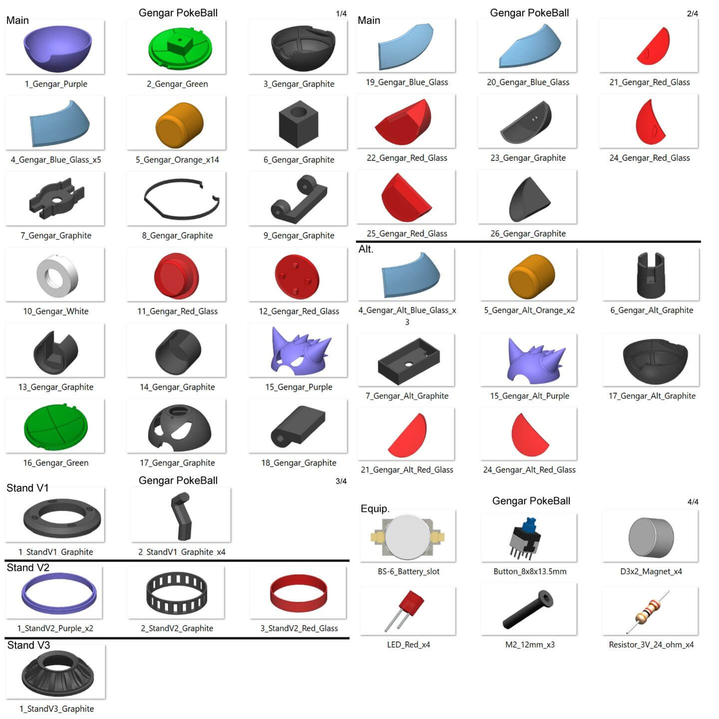 Gengar PokeBall - Printable 3d model - STL files 3D Render