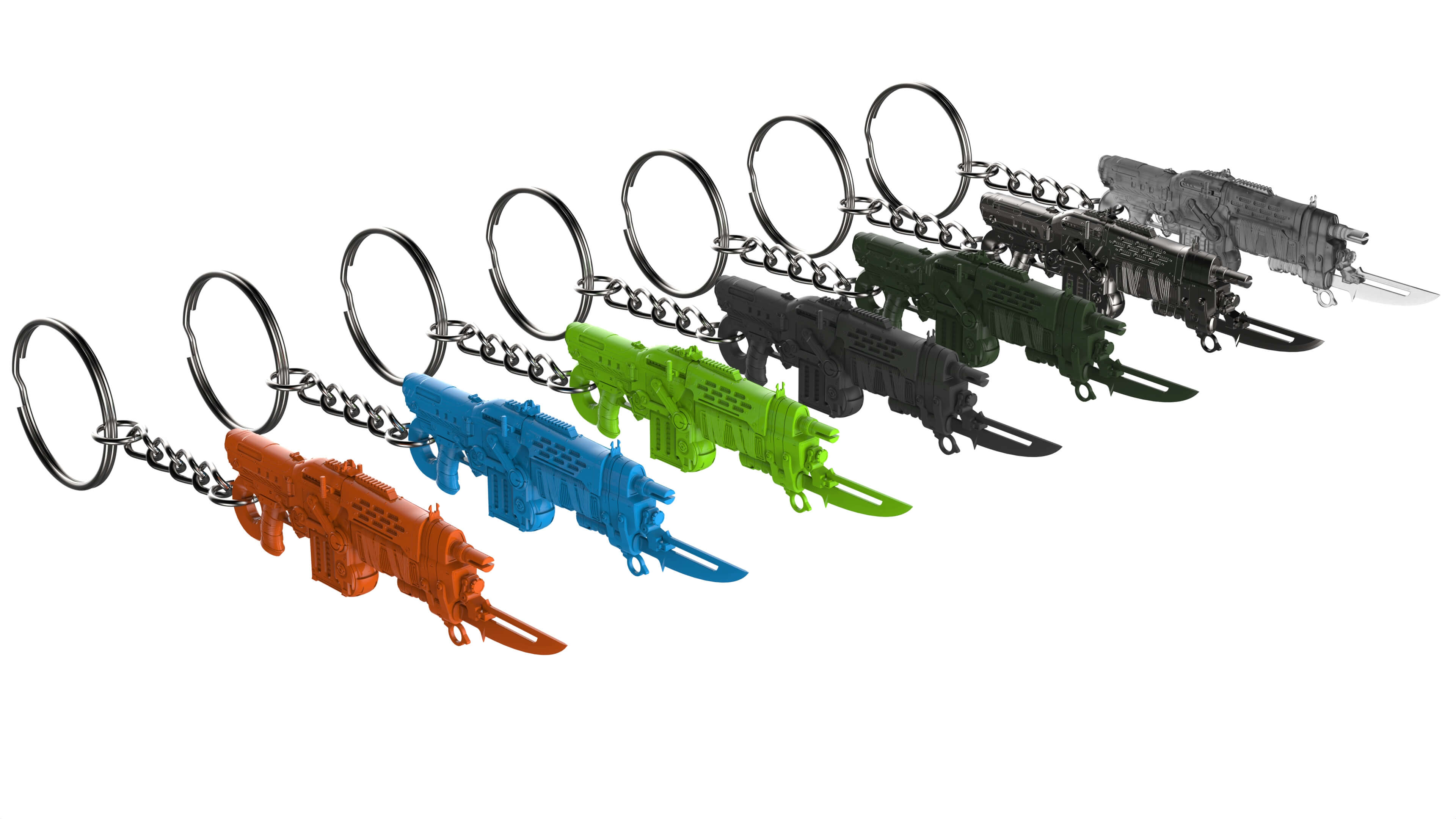 Gears of War Keychains Bundle - 4 Printable STL Personal Use 3D Model ...
