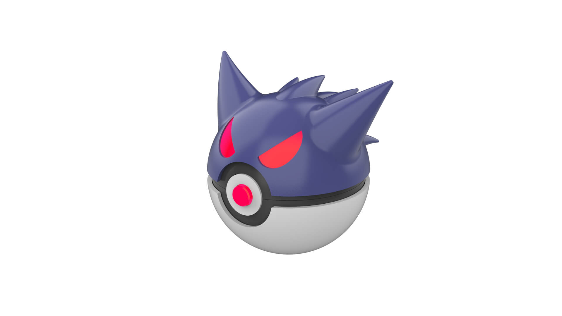 Gengar Pokeball - Printable 3D Model - Stl Files - Personal by MakerLab