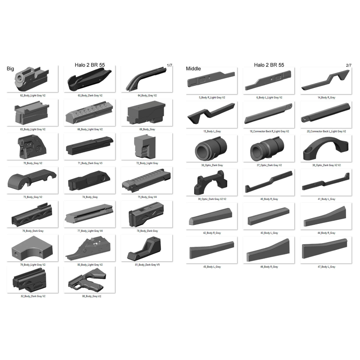 Halo BR55 Battle Rifle - STL OBJ CAD Bundle - Commercial Use 3D Print ...