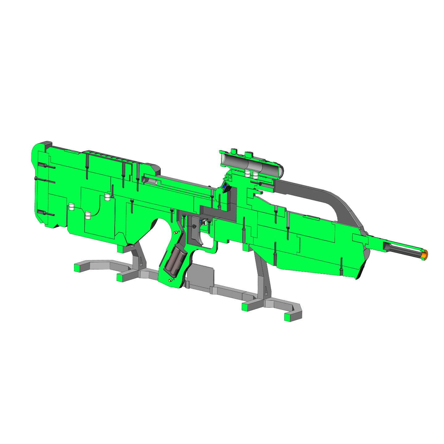 Halo BR55 Battle Rifle - STL OBJ CAD Bundle - Commercial Use 3D Print ...