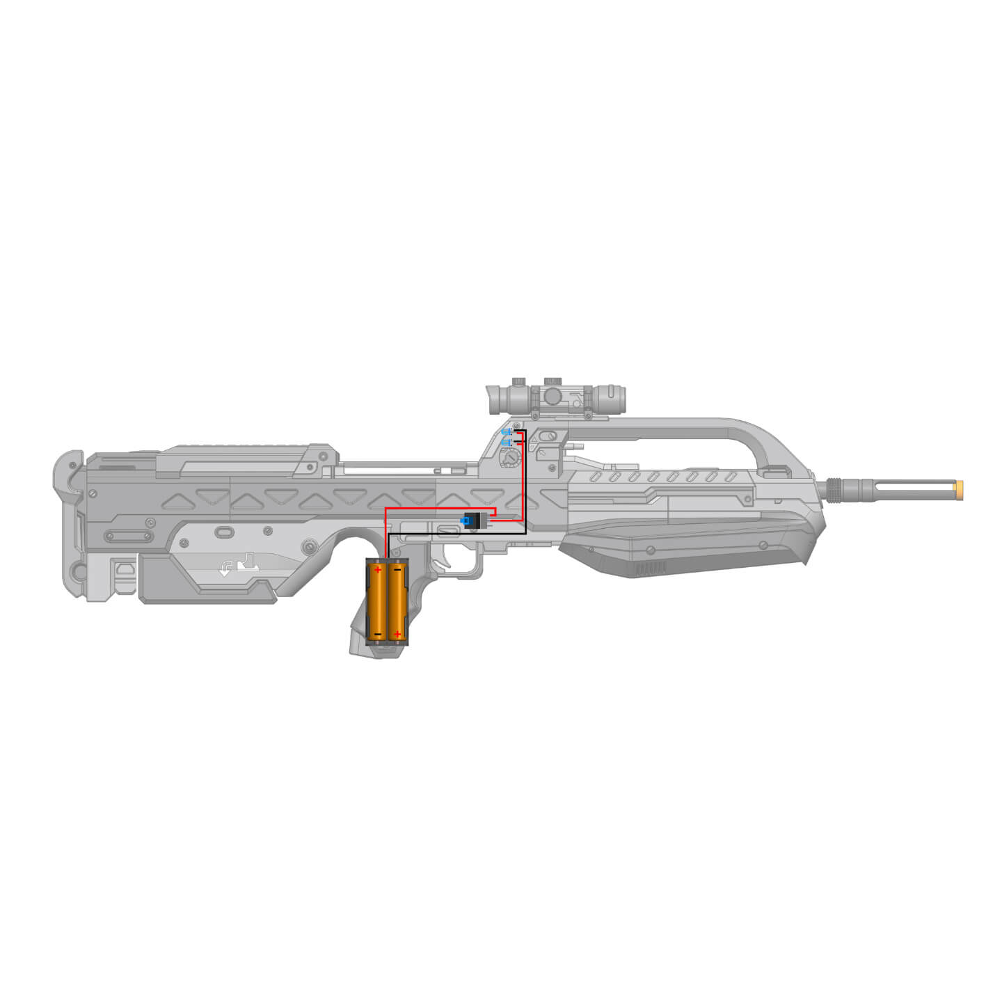 Halo BR55 Battle Rifle - STL OBJ CAD Bundle - Commercial Use 3D Print ...