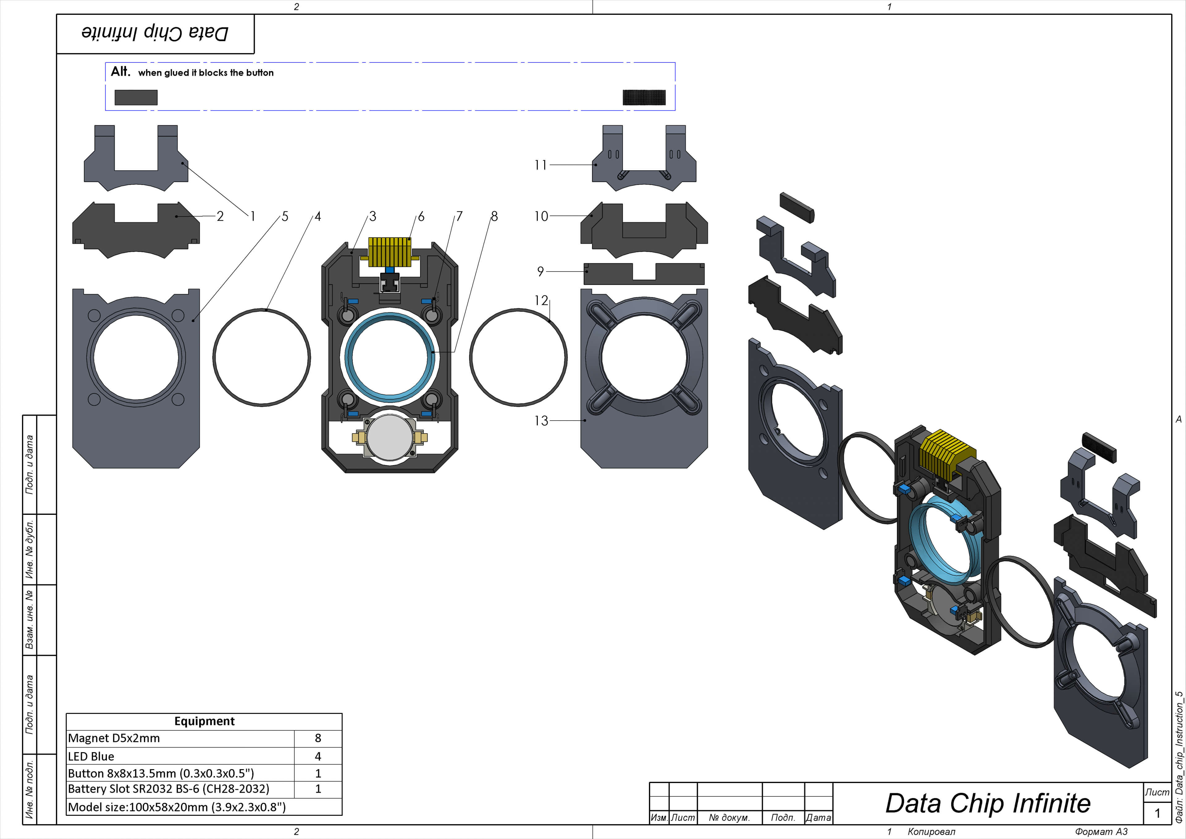 Halo Infinite Data Chip Stl - 3D Model by MakerLab
