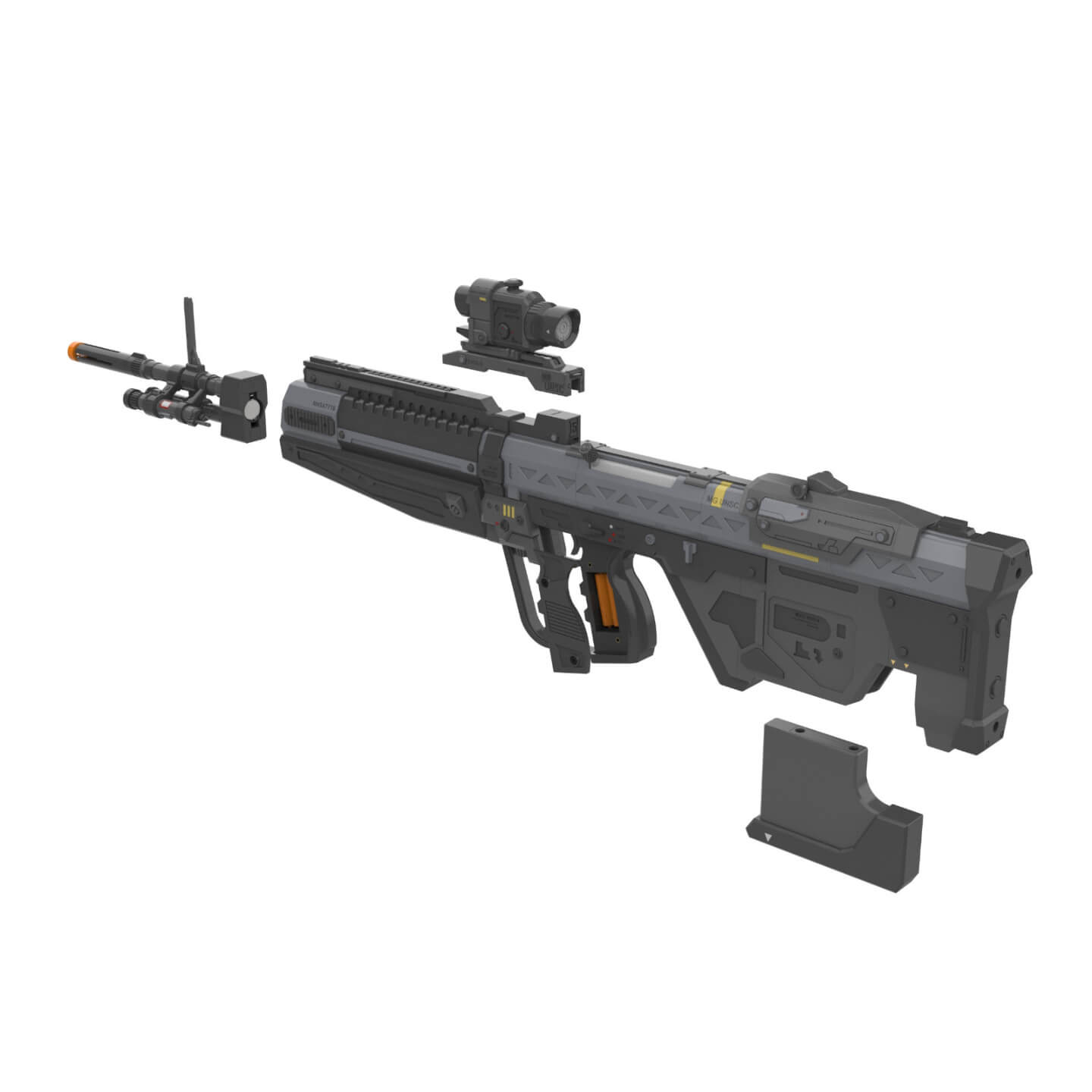 Halo M392 DMR Rifle - STL OBJ CAD Bundle - Commercial Use 3D Model by ...
