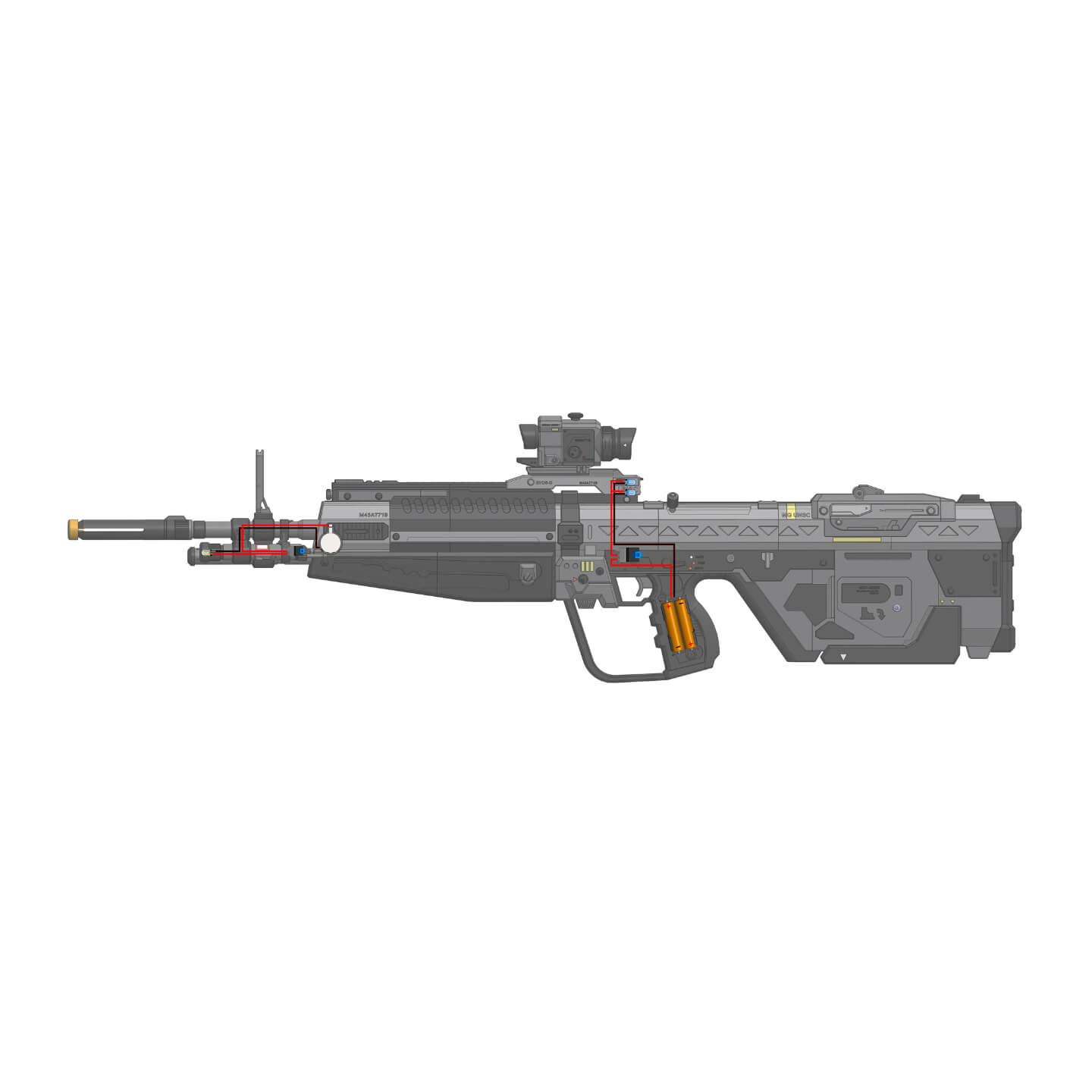 Halo M392 DMR Rifle - STL OBJ CAD Bundle - Commercial Use 3D Model by ...
