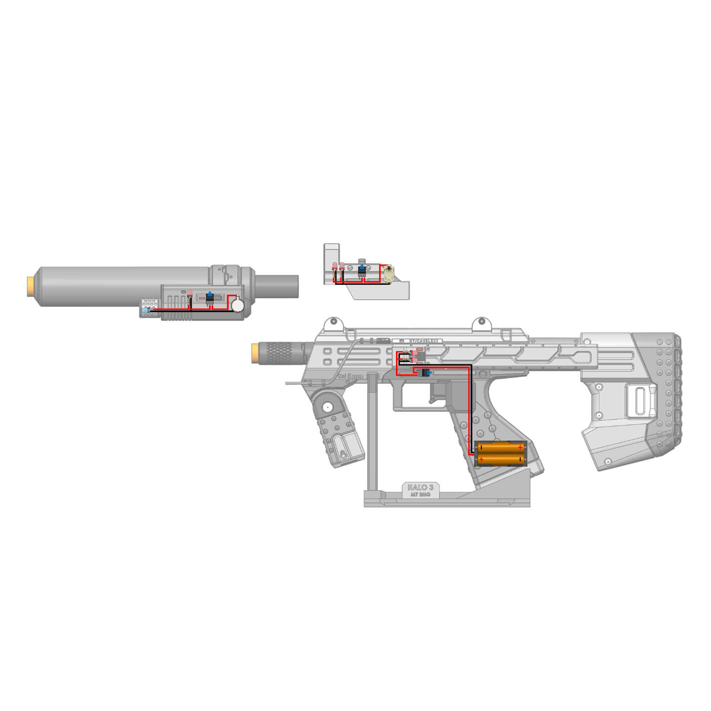 Halo M7 SMG - STL OBJ CAD Bundle - Commercial Use 3D Model by MakerLab