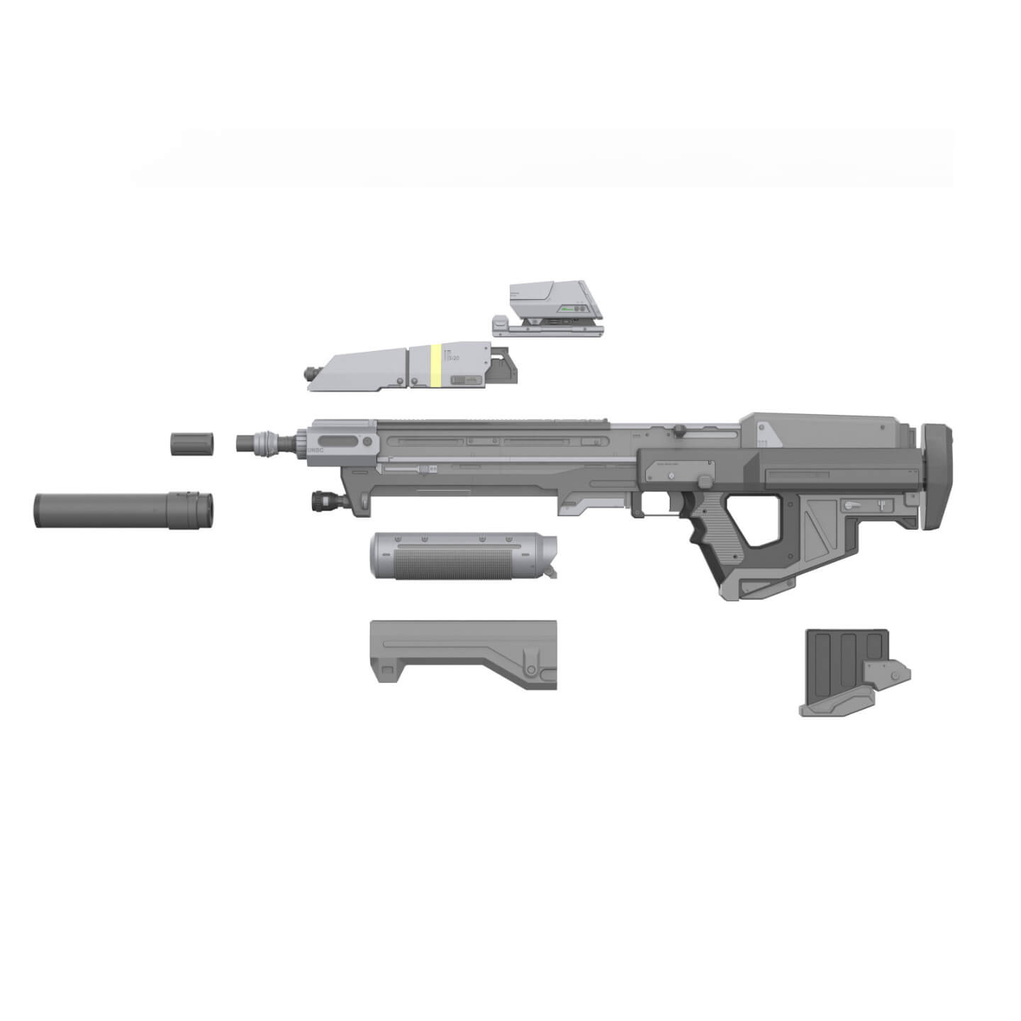 Halo MA37 Assault Rifle - STL OBJ CAD Bundle Commercial Use 3D Model by ...