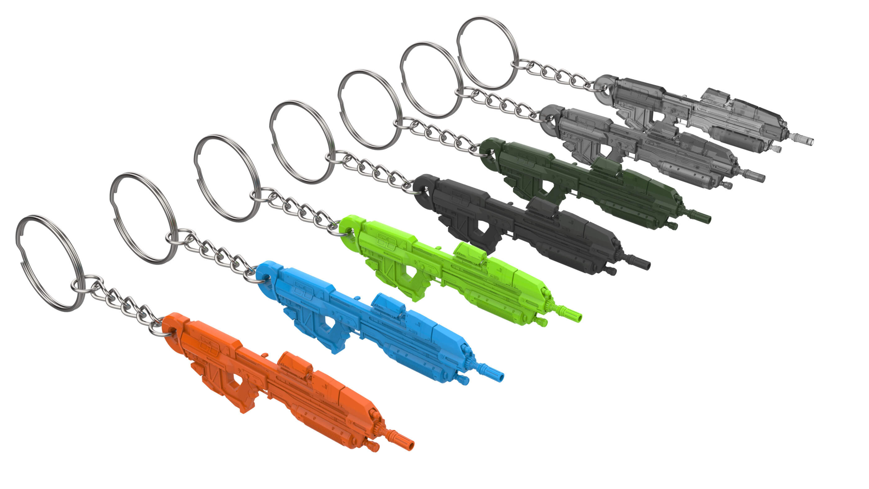Keychain MA37 Assault Cannon Halo - 3D Model by MakerLab