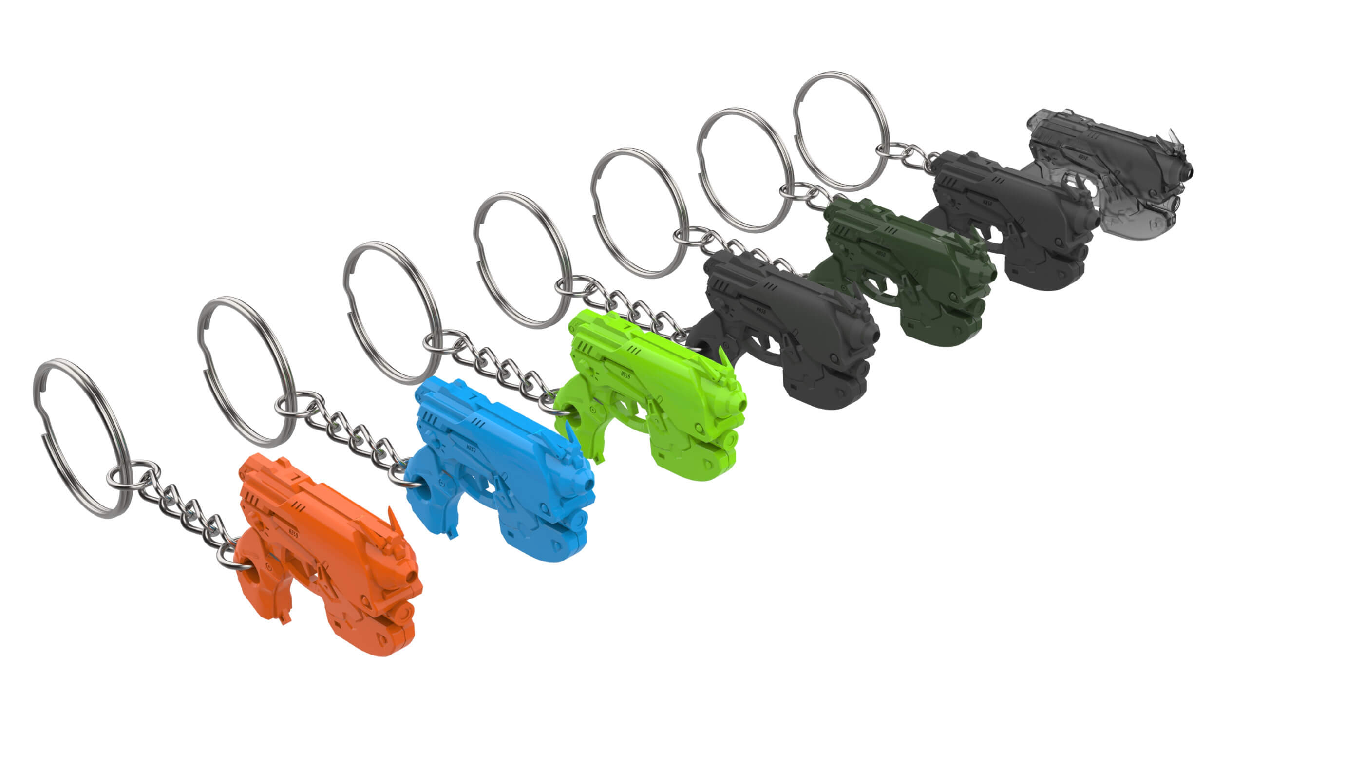 Keychain Overwatch Dva Blaster - 3D Model by MakerLab