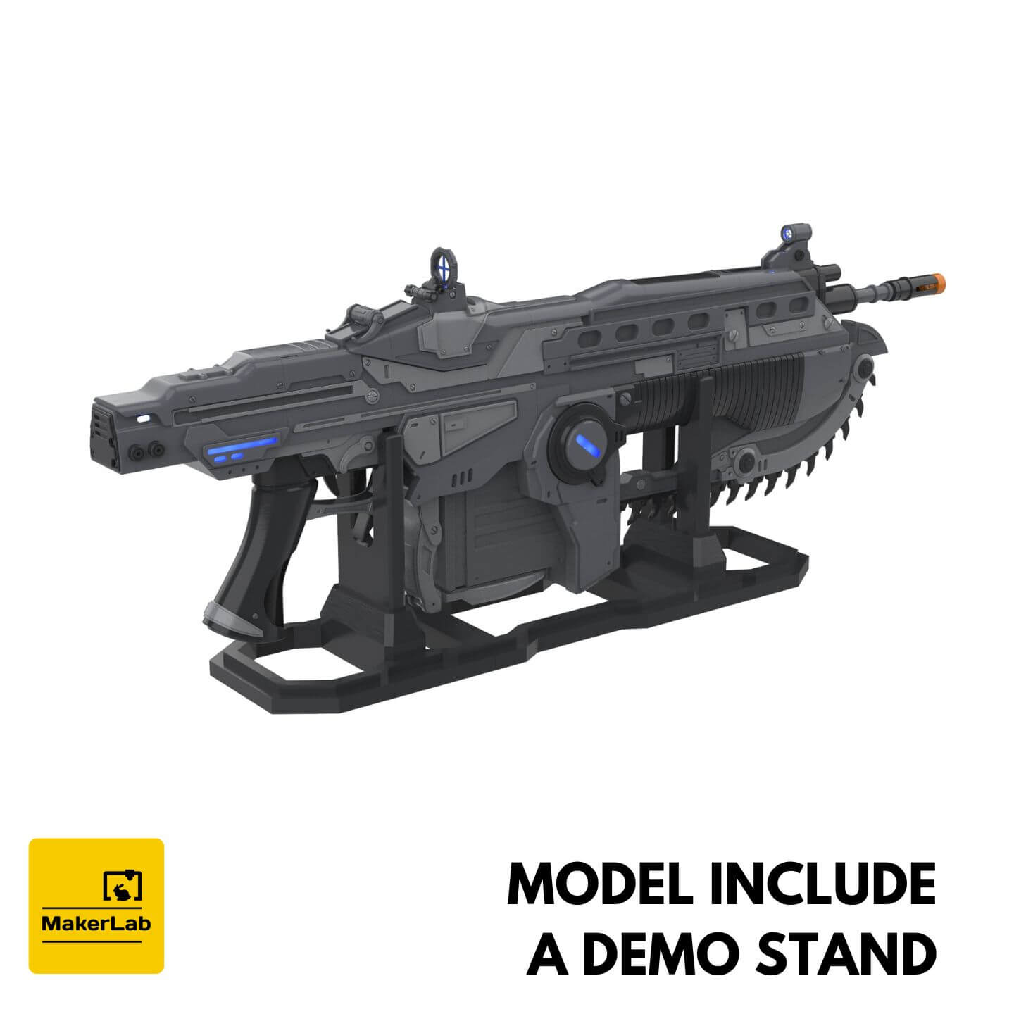 Lancer Gears of War - Stl OBJ CAD Bundle - Commercial Use 3D Print Model by MakerLab