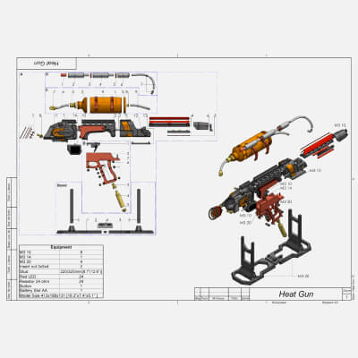 Legends of Tomorrow Heat Gun - STL OBJ CAD Bundle 3D Model by MakerLab