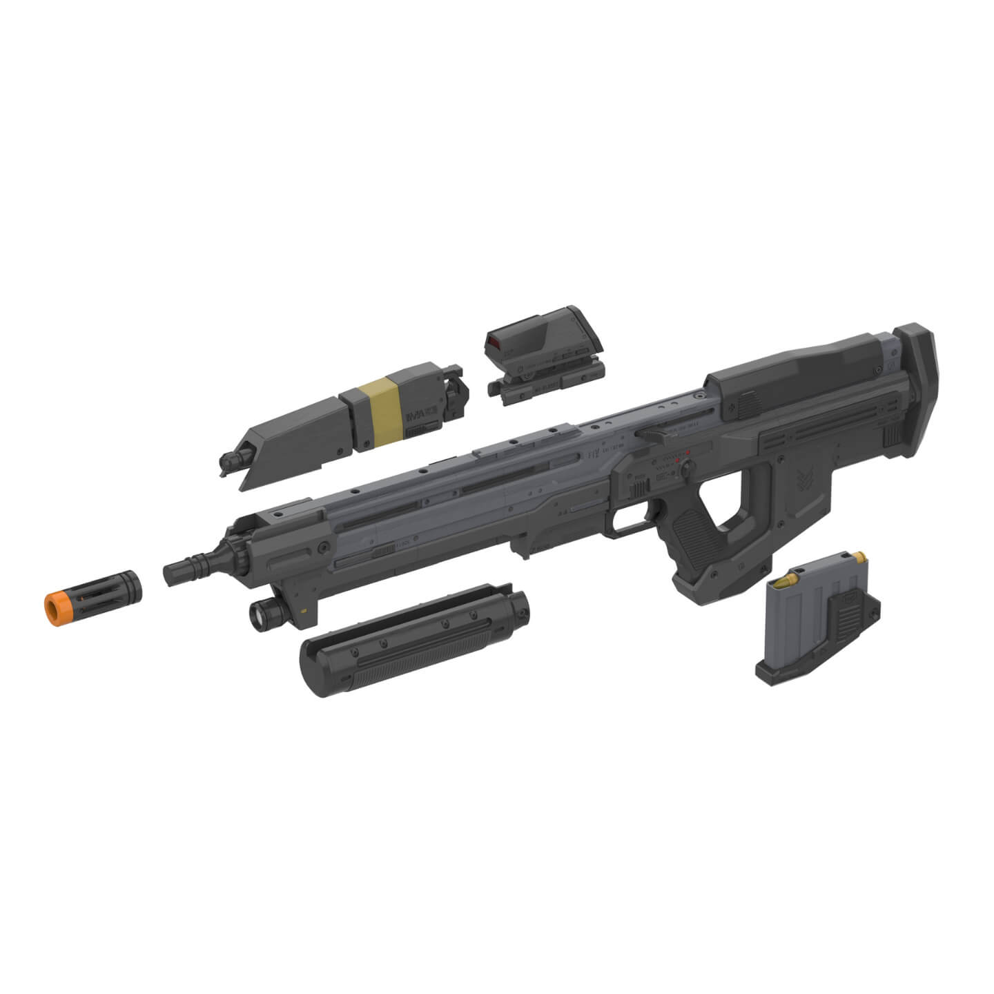 MA40 Assault Rifle - Halo - STL OBJ CAD set - Commercial Use 3D Print ...