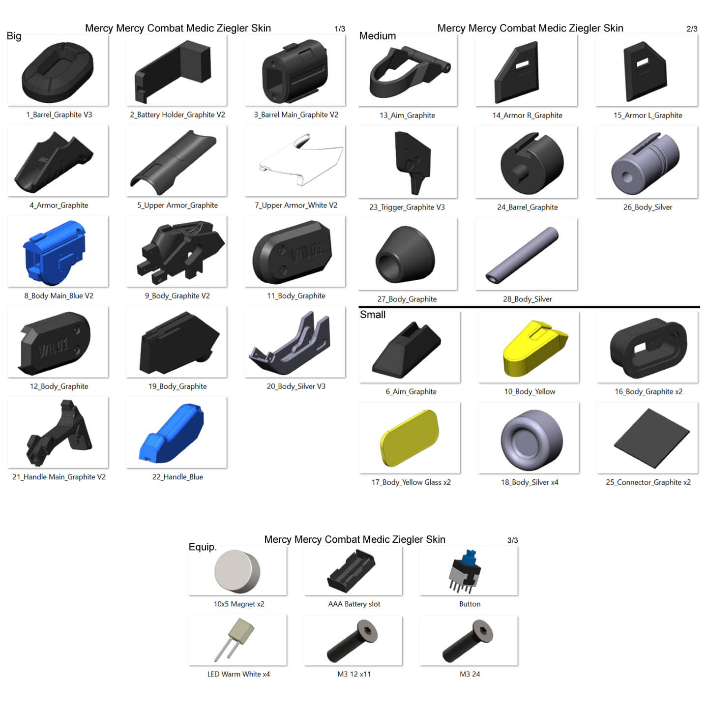 Overwatch Mercy Blaster Combat Medic Ziegler Skin - 3D Model by MakerLab