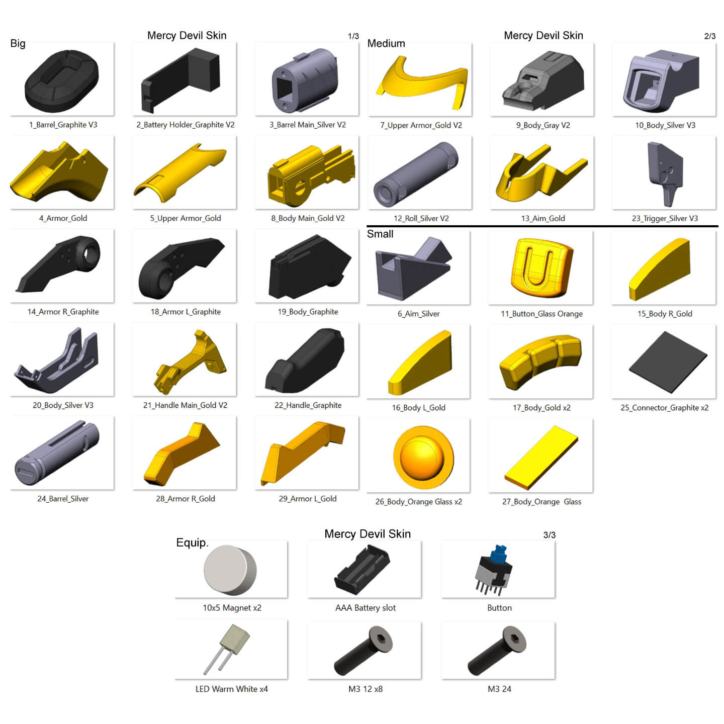 Overwatch Mercy Blaster Devil Skin - 3D Print Model by MakerLab