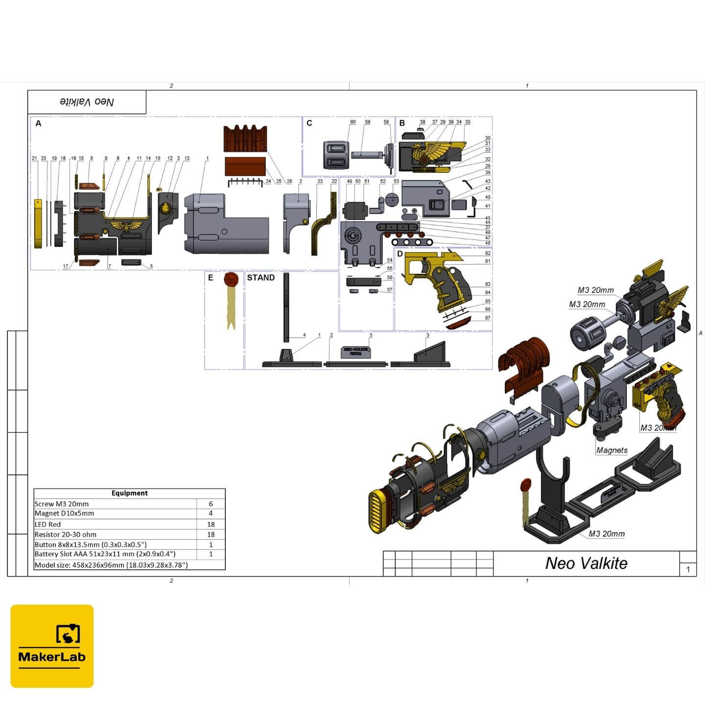 Neo-Volkite Blaster Space Marine 2 - STL CAD OBJ Commercial 3D Model by ...