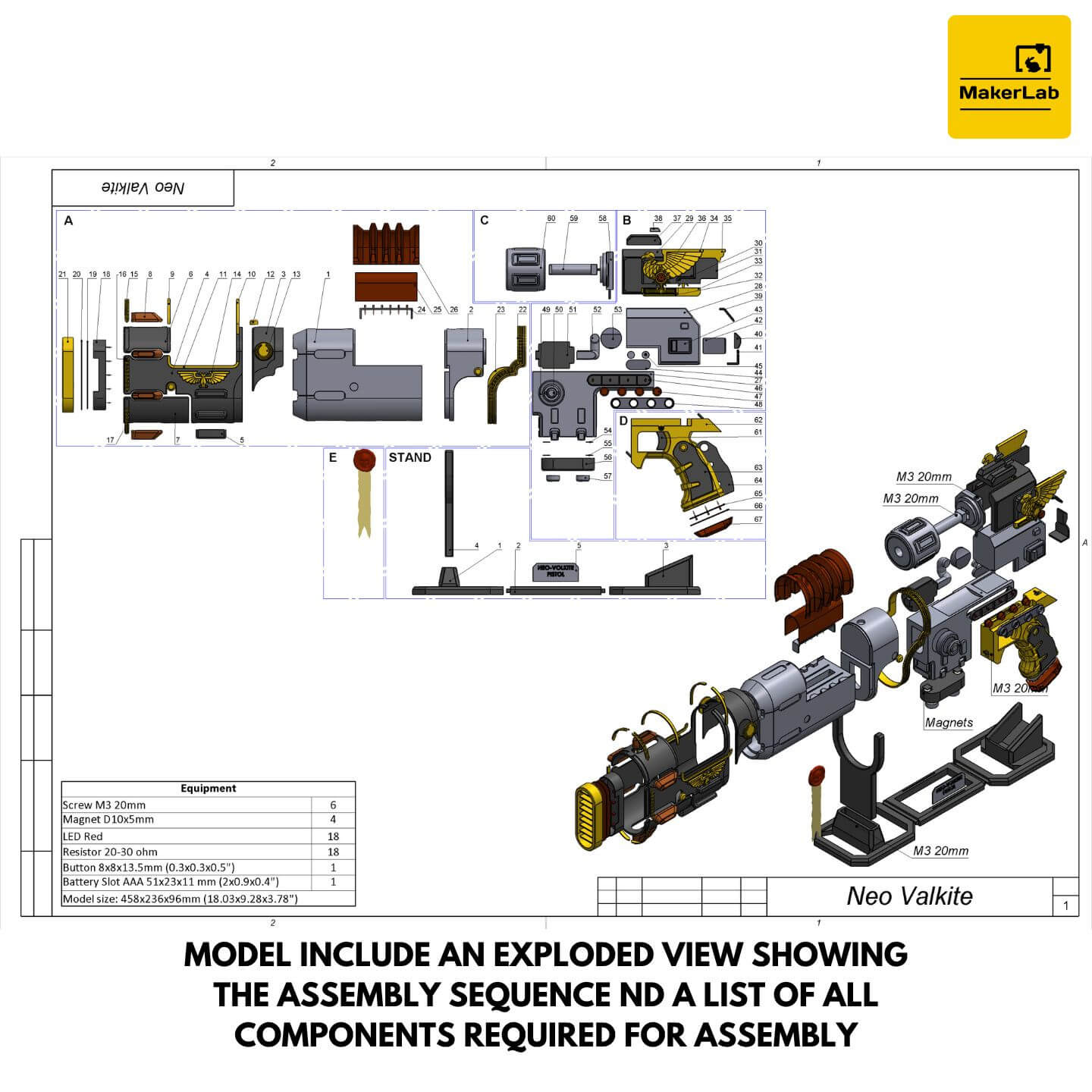 Neo-Volkite Blaster Space Marine 2 - STL CAD OBJ Commercial 3D Model by ...