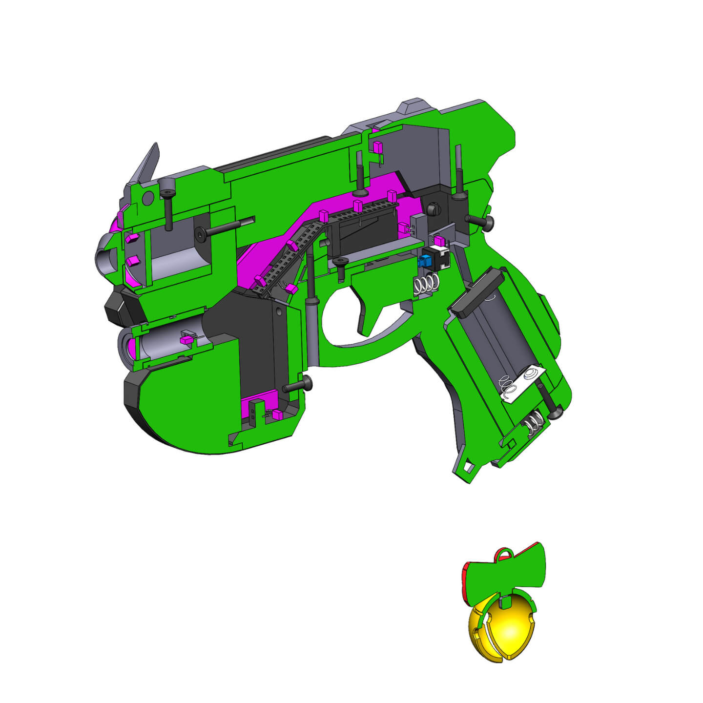 Overwatch DVa Gun Black Cat Skin - STL OBJ CAD - Commercial 3D Print ...