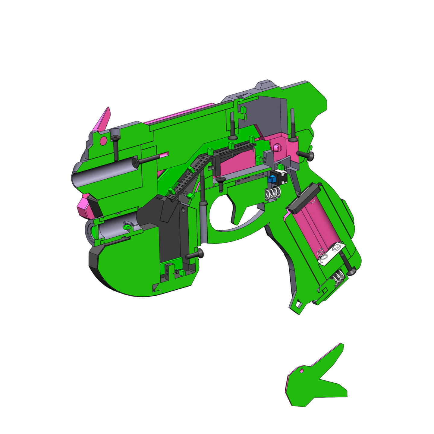 Overwatch Dva Gun - STL OBJ CAD Bundle - Commercial Use 3D Model by ...
