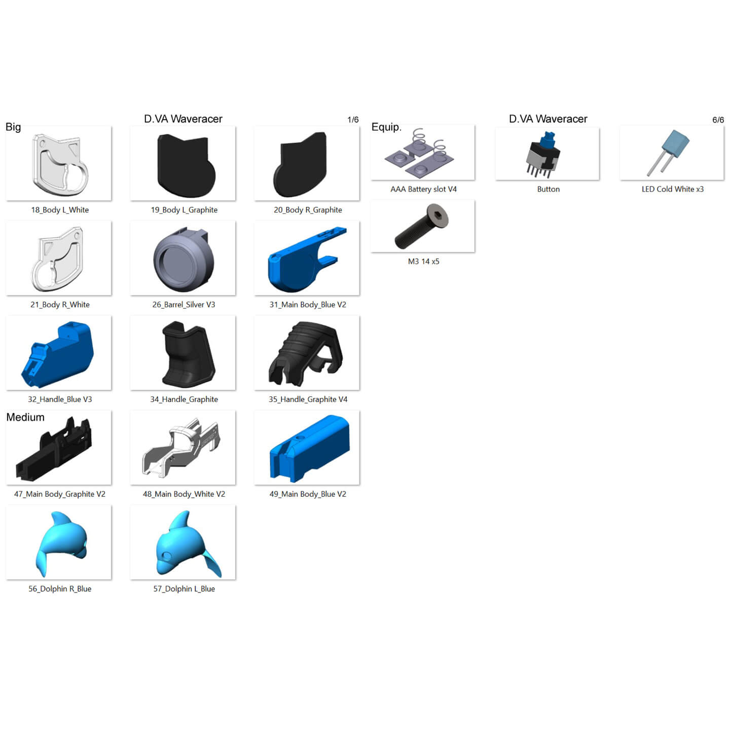 Overwatch DVa Gun Waveracer Skin - STL OBJ CAD Bundle 3D Model by MakerLab