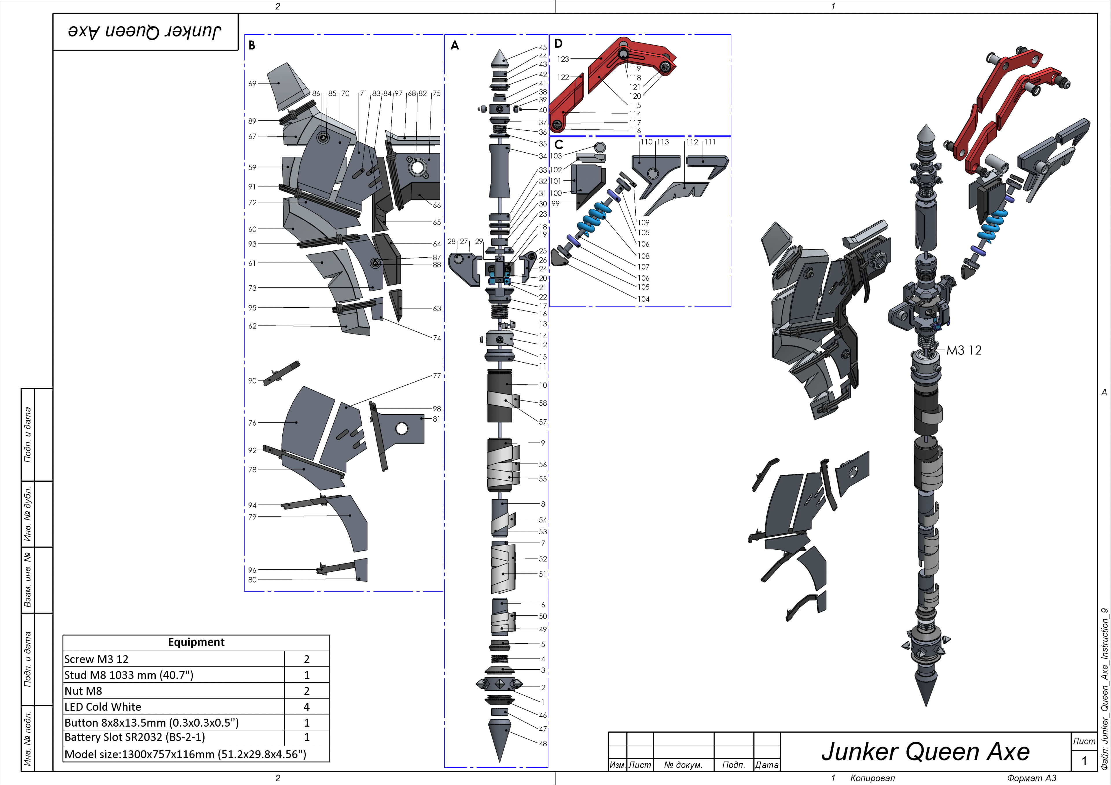 Overwatch Junker Queen Ax Cad Stl Bundle - 3D Print Model by MakerLab