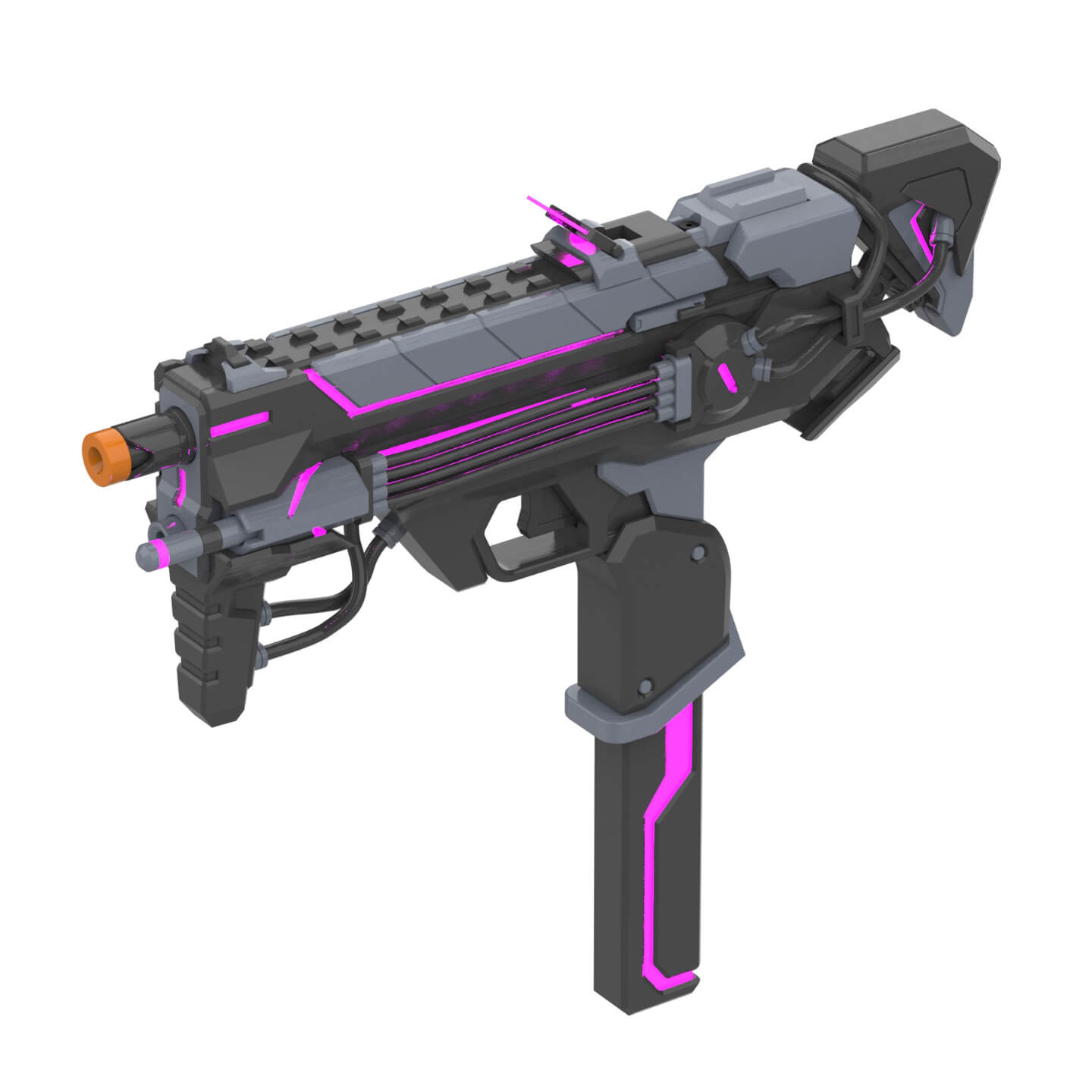 Overwatch Sombra Blaster Augmented Skin - STL OBJ CAD bundle 3D Model ...