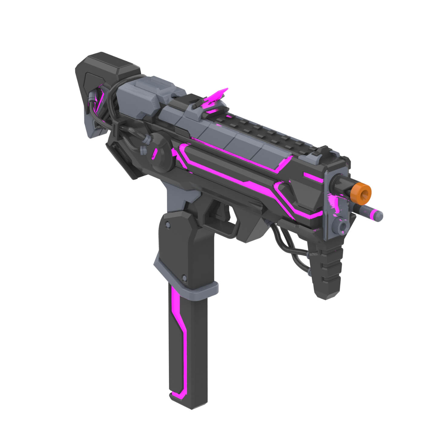 Overwatch Sombra Blaster Augmented Skin - STL OBJ CAD bundle 3D Model ...