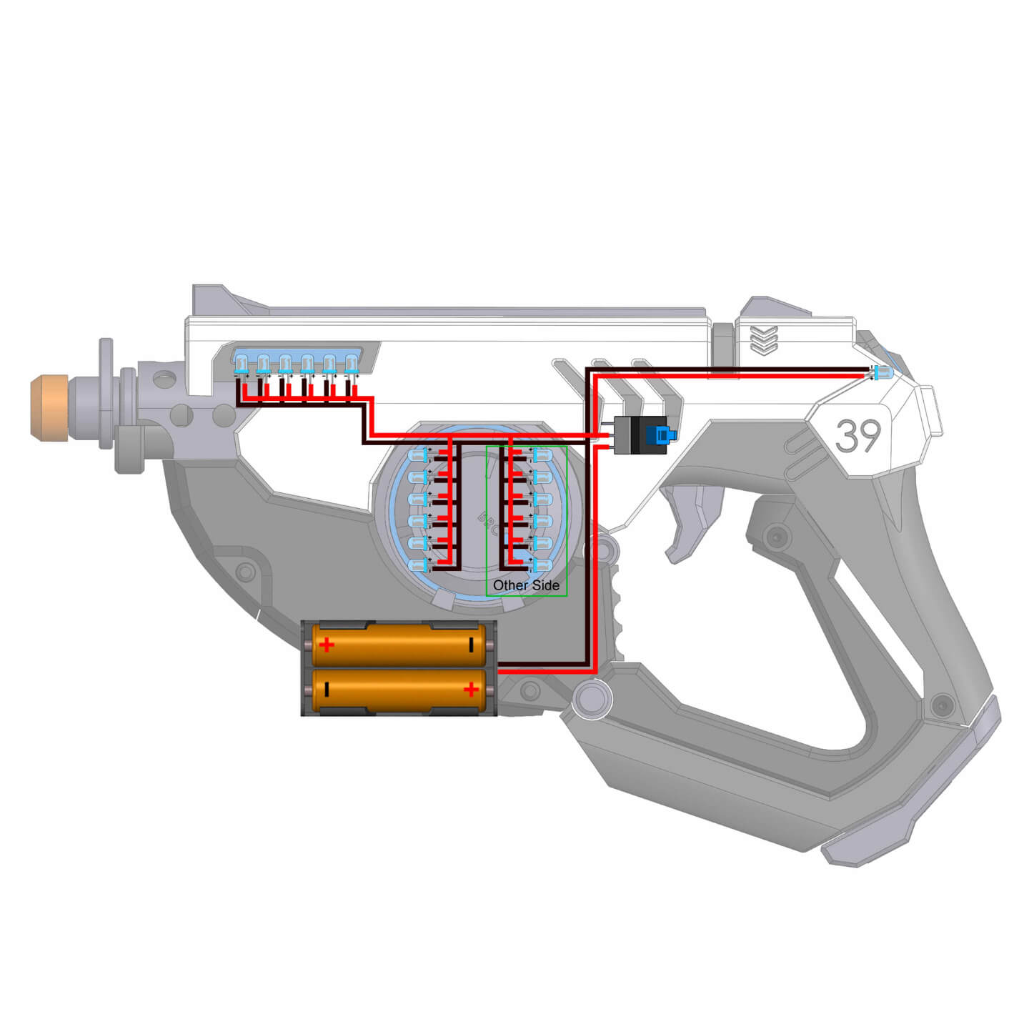 Overwatch Tracer Blaster Original Skin - STL OBJ CAD Bundle 3D Model by ...