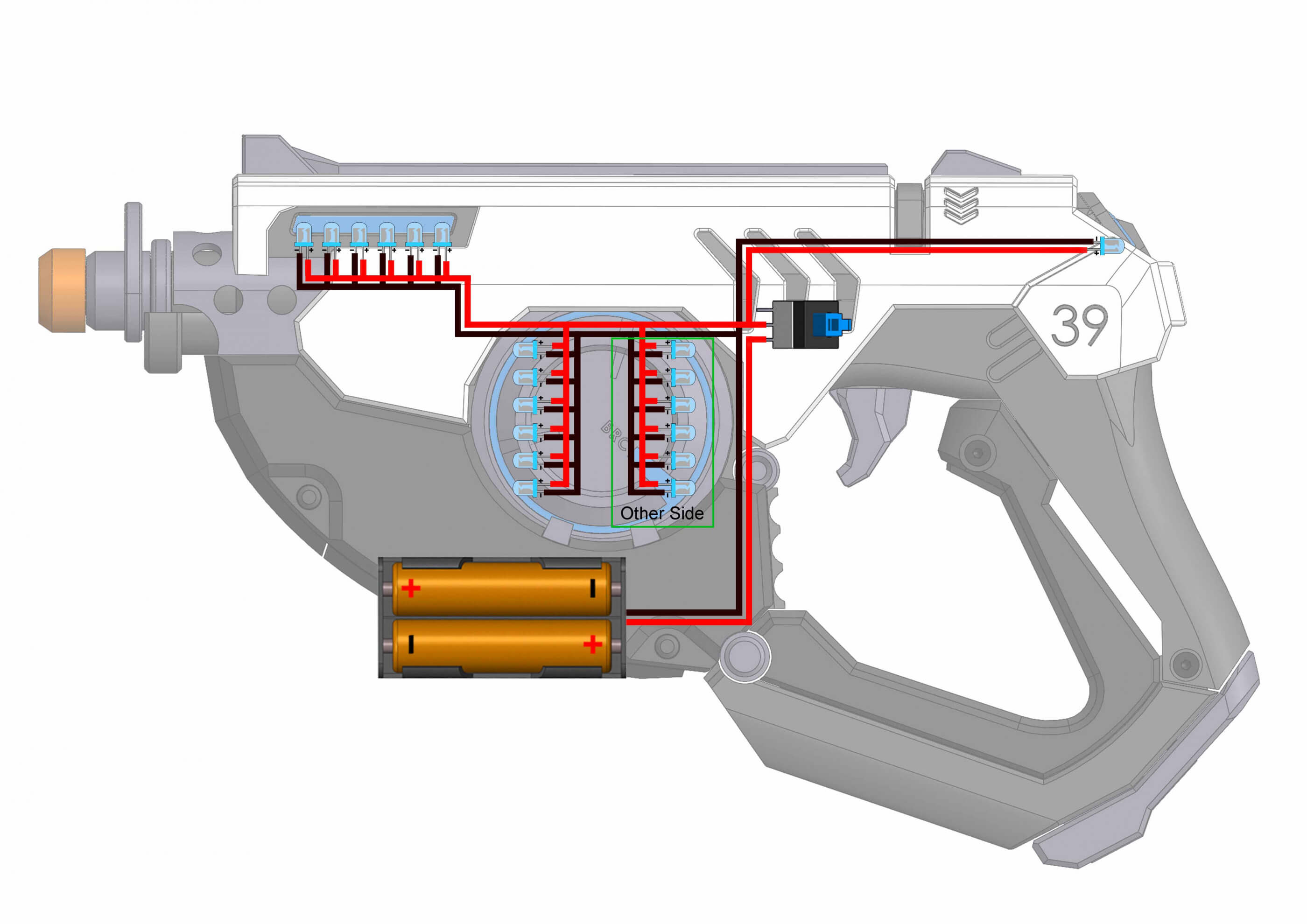 Overwatch Tracer Blaster Original Skin - 3D Model by MakerLab