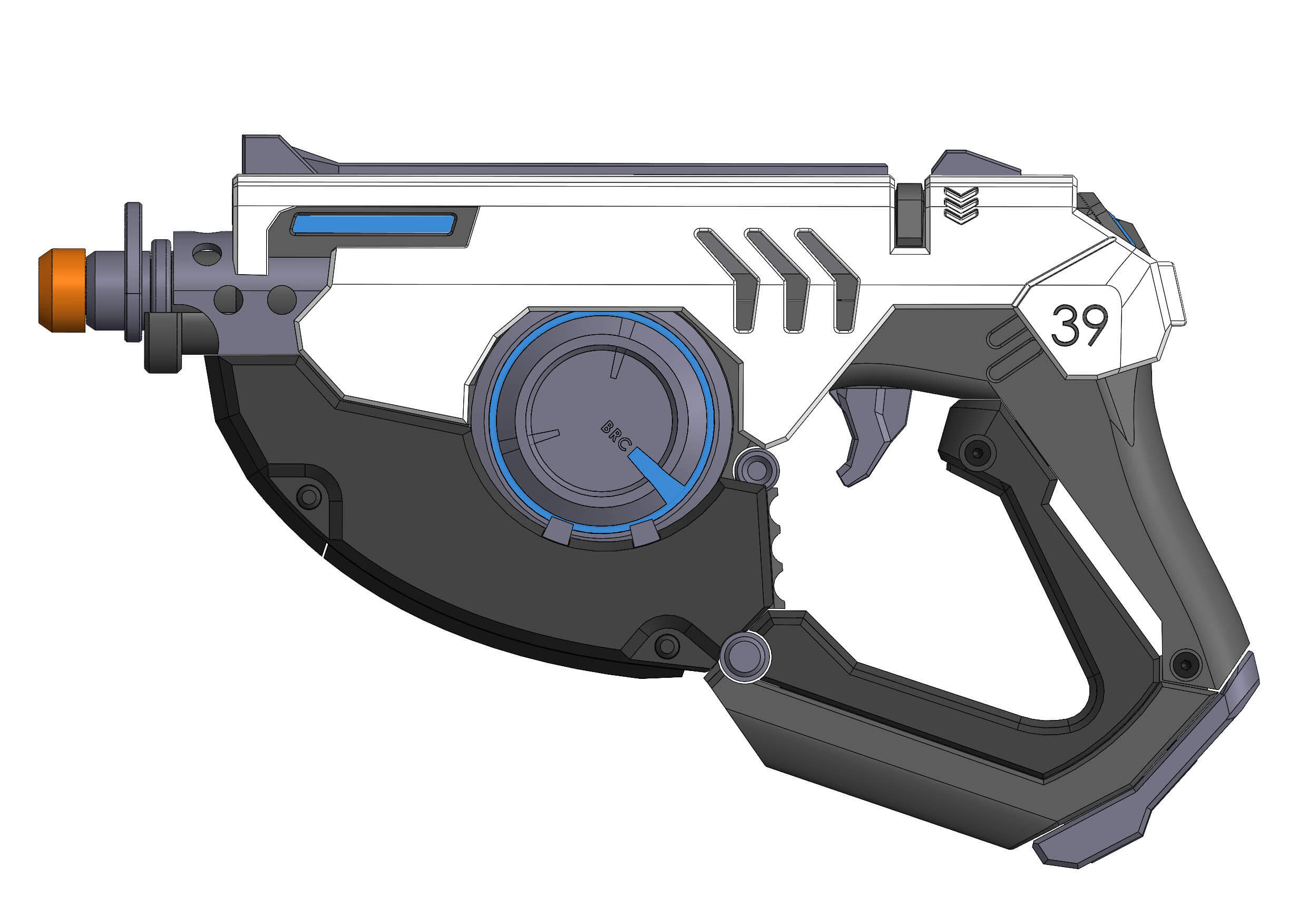 Overwatch Tracer Blaster Original Skin - 3D Model by MakerLab