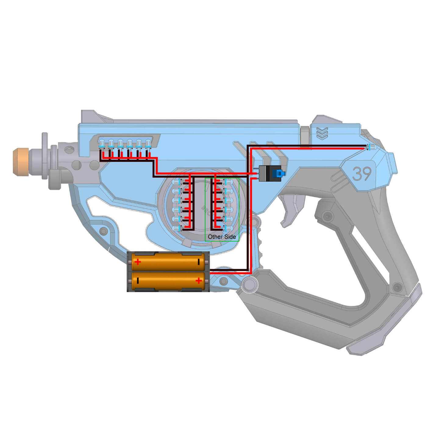 Overwatch Tracer Blaster Punk Skin - STL OBJ CAD Commercial 3D Print ...