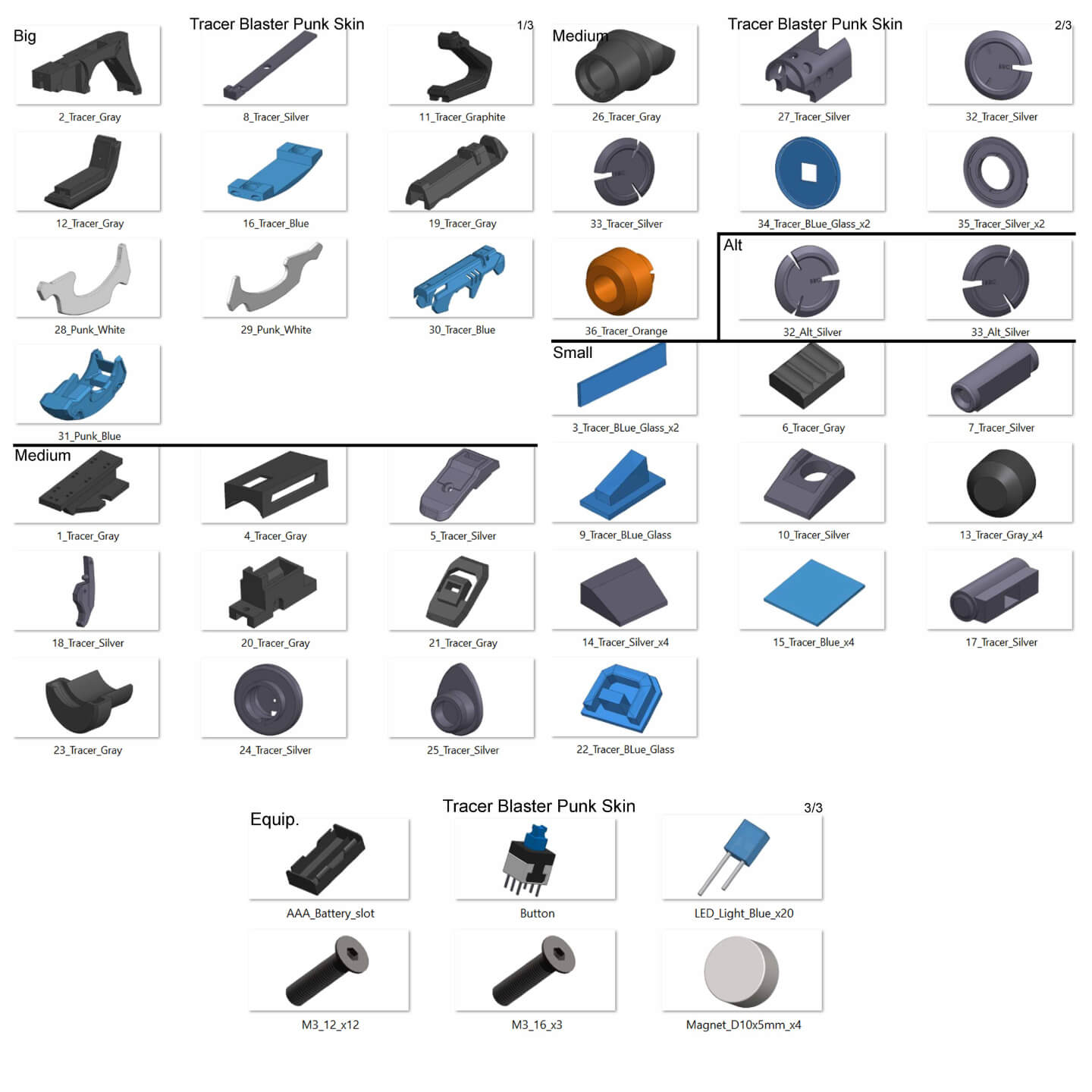 Overwatch Tracer Blaster Punk Skin - 3D Model by MakerLab
