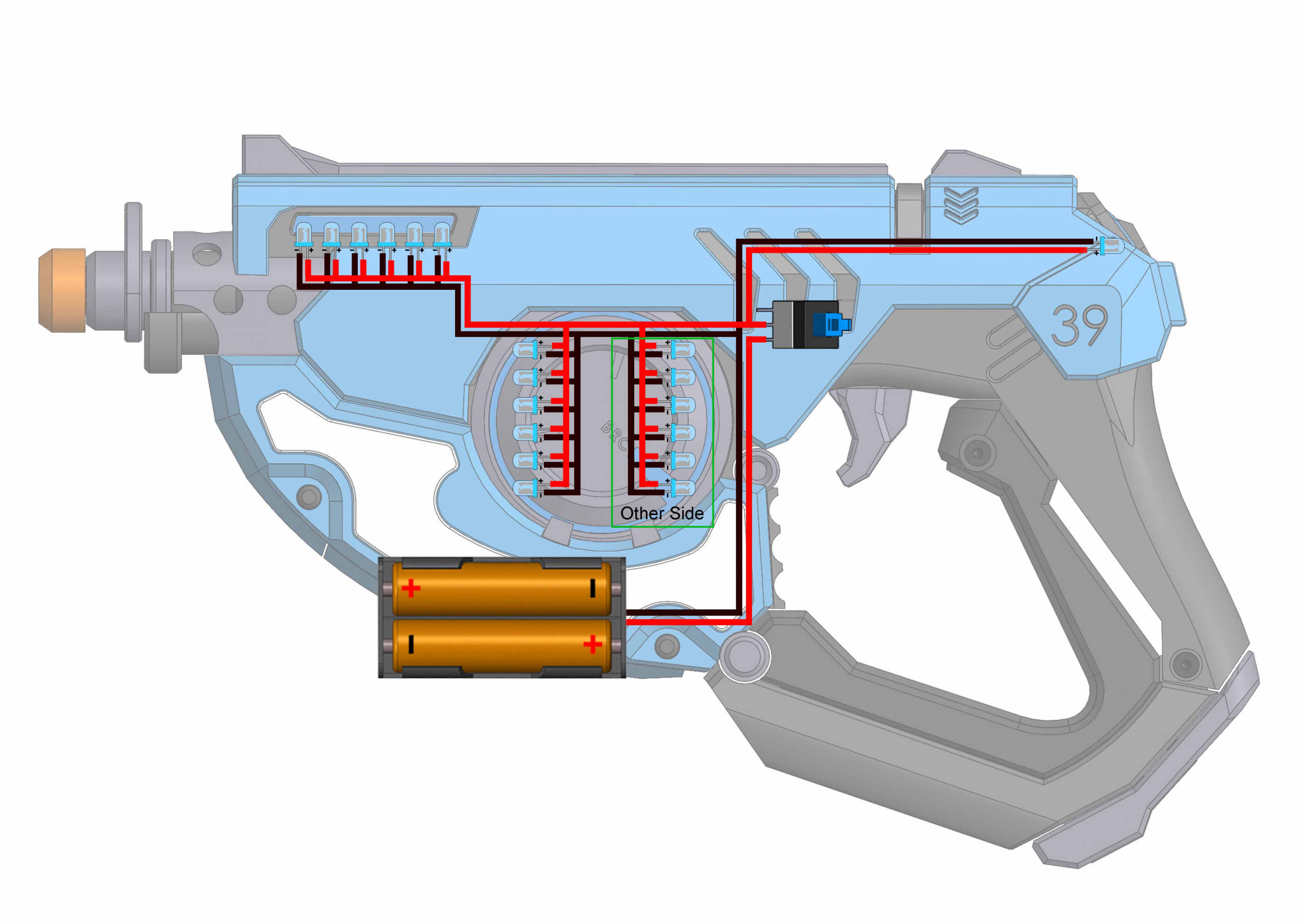 Overwatch Tracer Blaster Punk Skin - 3D Model by MakerLab