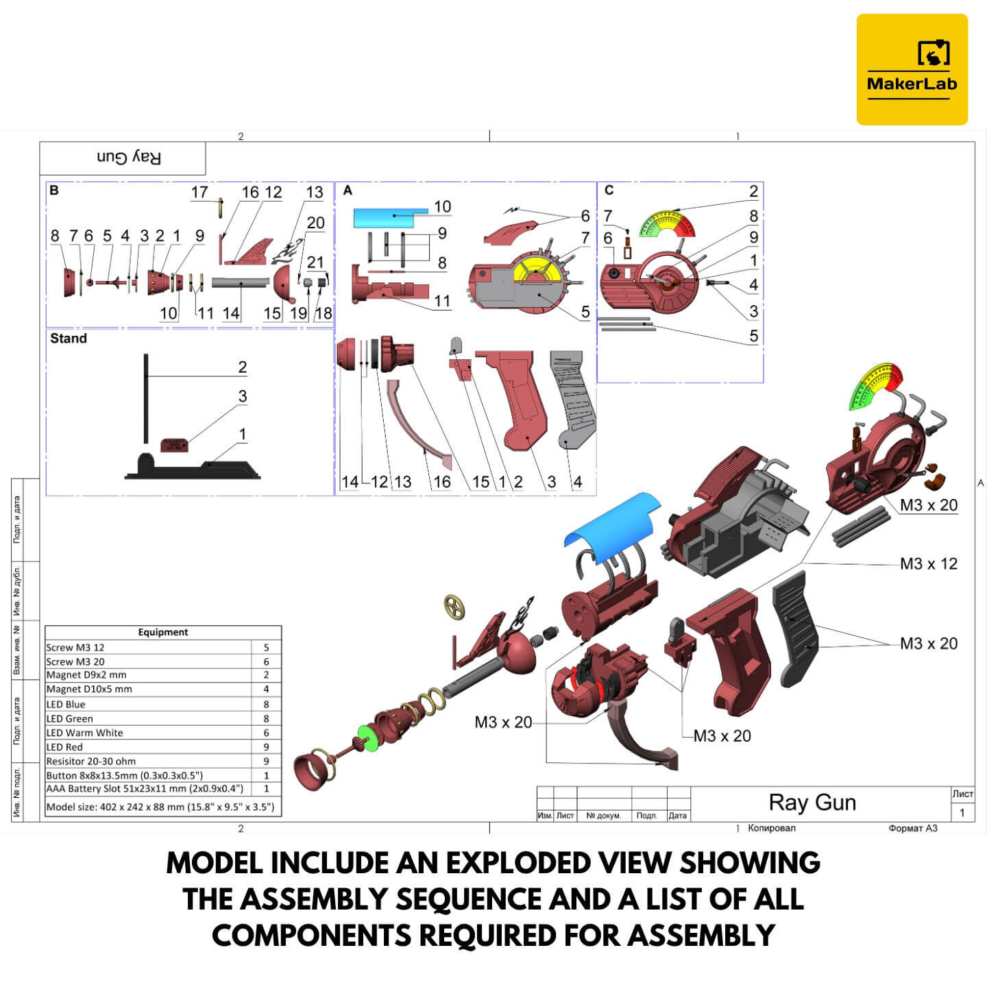 MK1 Ray Gun COD - STL OBJ CAD bundle - Commercial Use 3D Print Model by ...