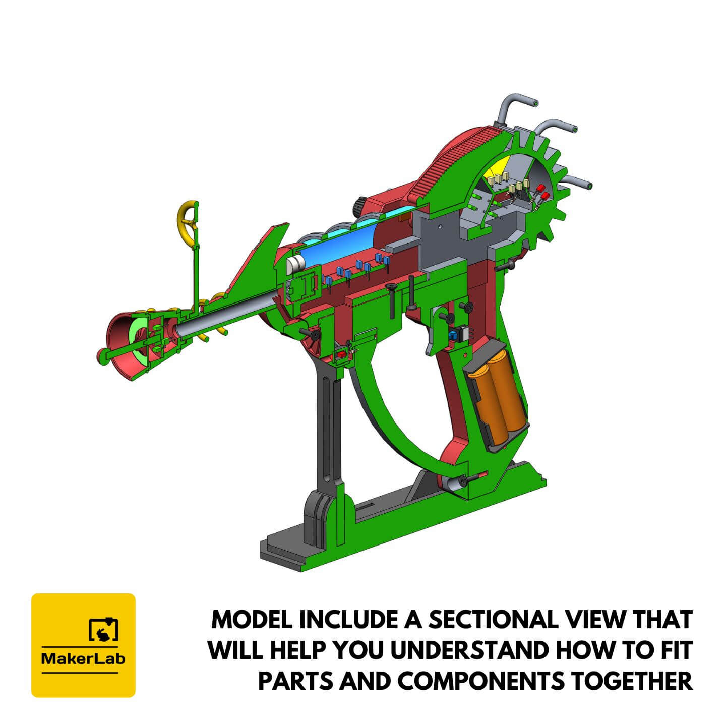 MK1 Ray Gun COD - STL OBJ CAD Bundle - Commercial Use 3D Model by MakerLab