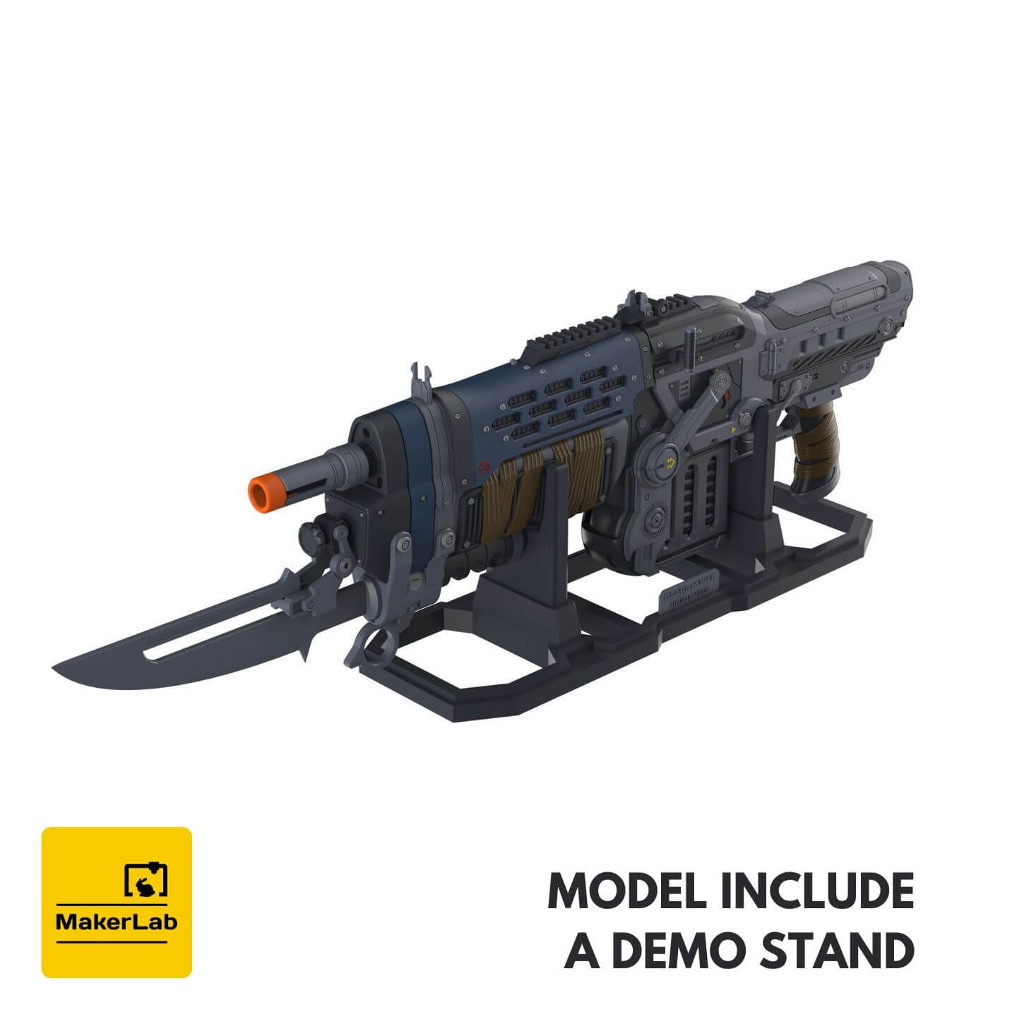 Retro Lancer E-Day Gears of War - STL CAD OBJ Commercial Use 3D Model ...