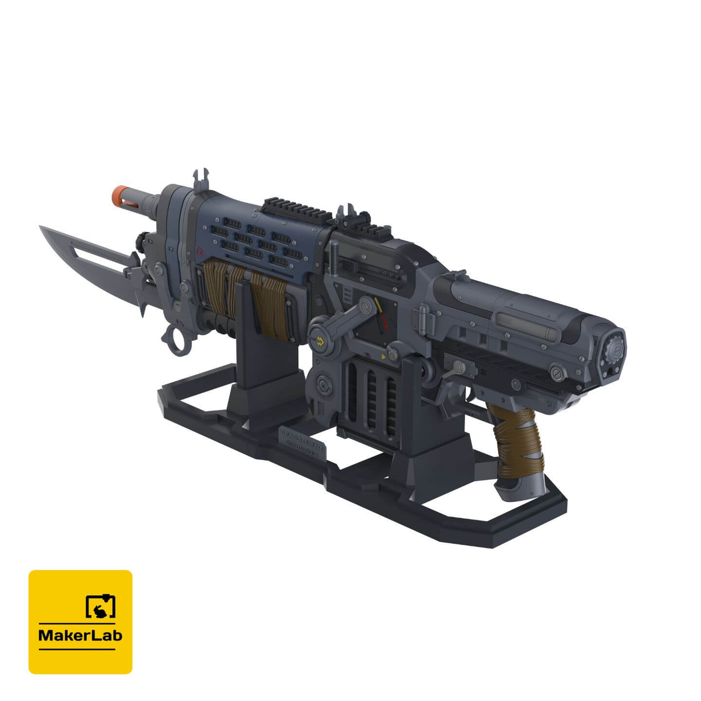 Retro Lancer E-Day Gears of War - STL CAD OBJ Commercial Use 3D Model ...