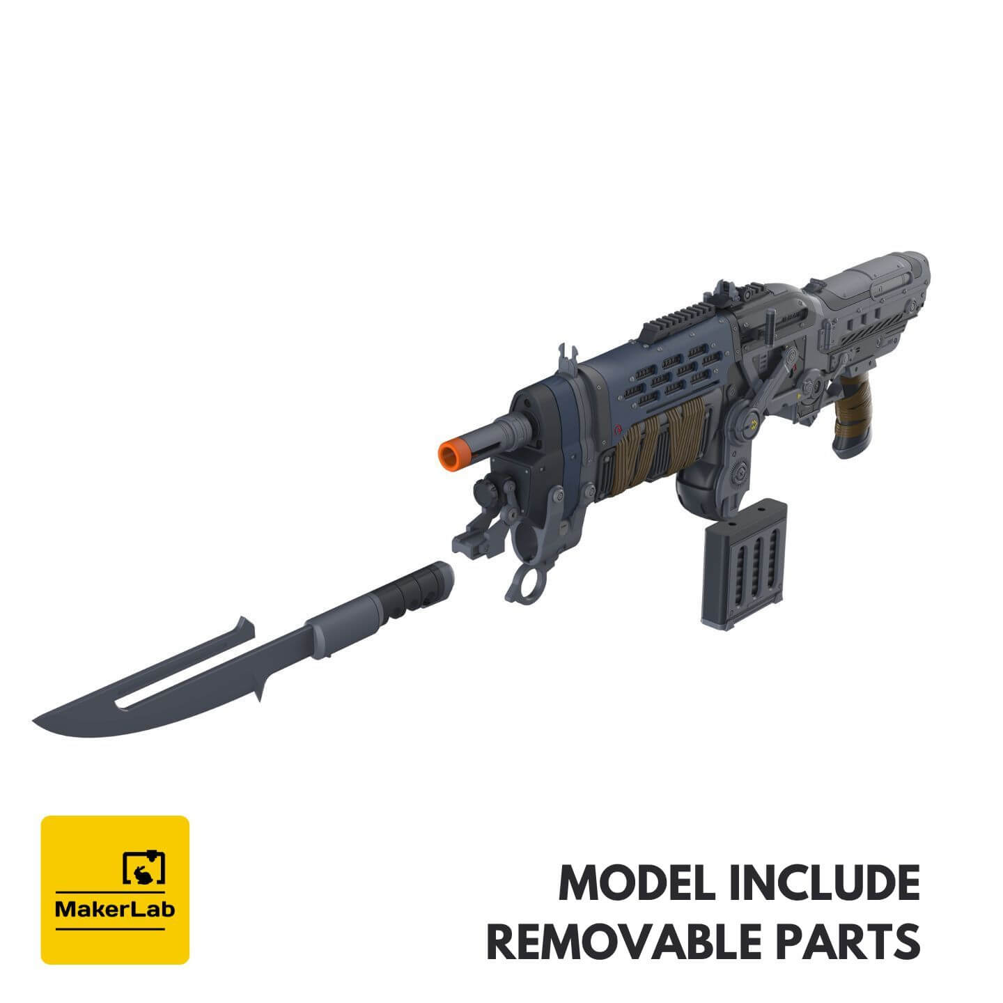 Retro Lancer E-Day Gears of War - STL Files - Personal Use 3D Model by MakerLab