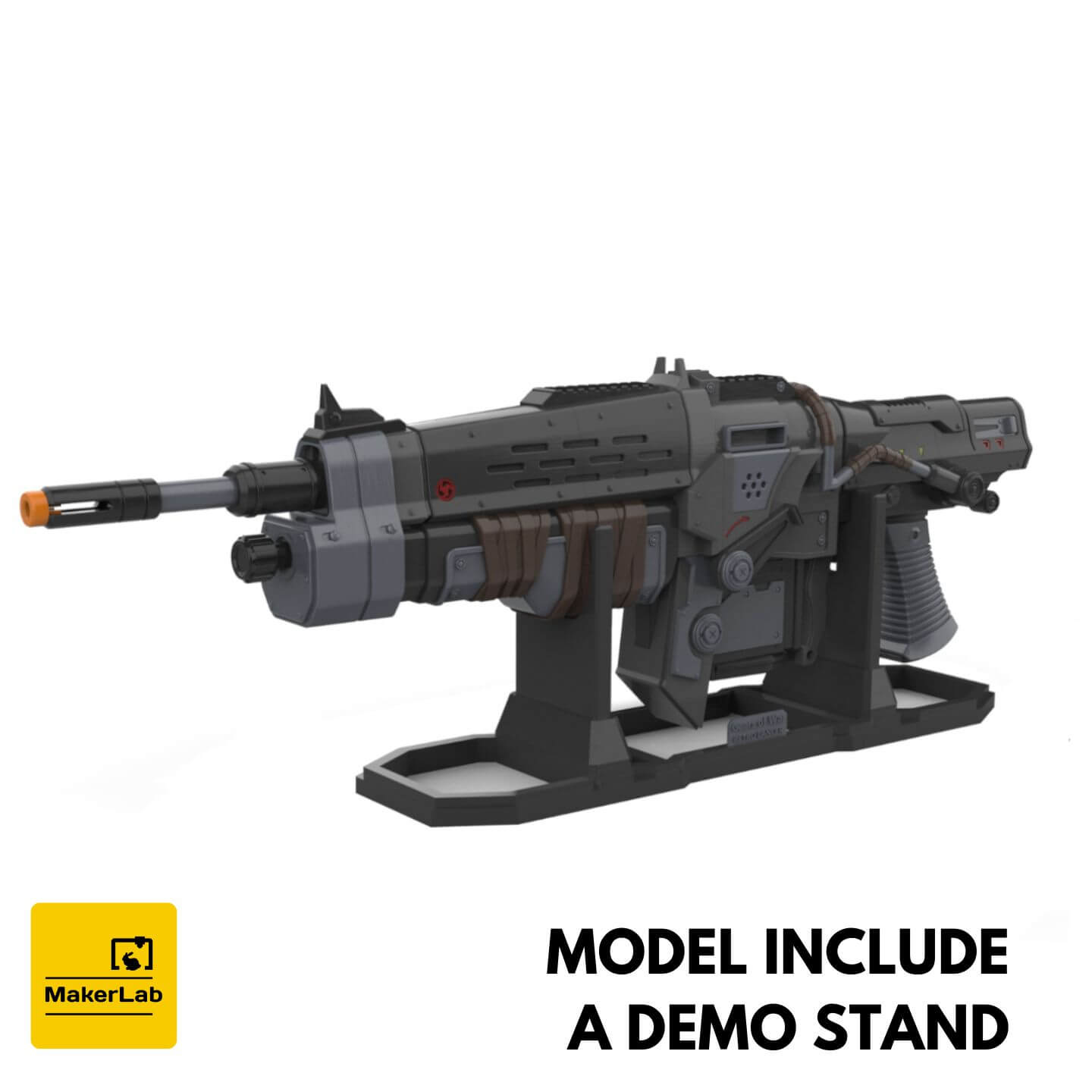 Retro Lancer Gears of War - STL OBJ CAD - Commercial Use 3D Model by ...