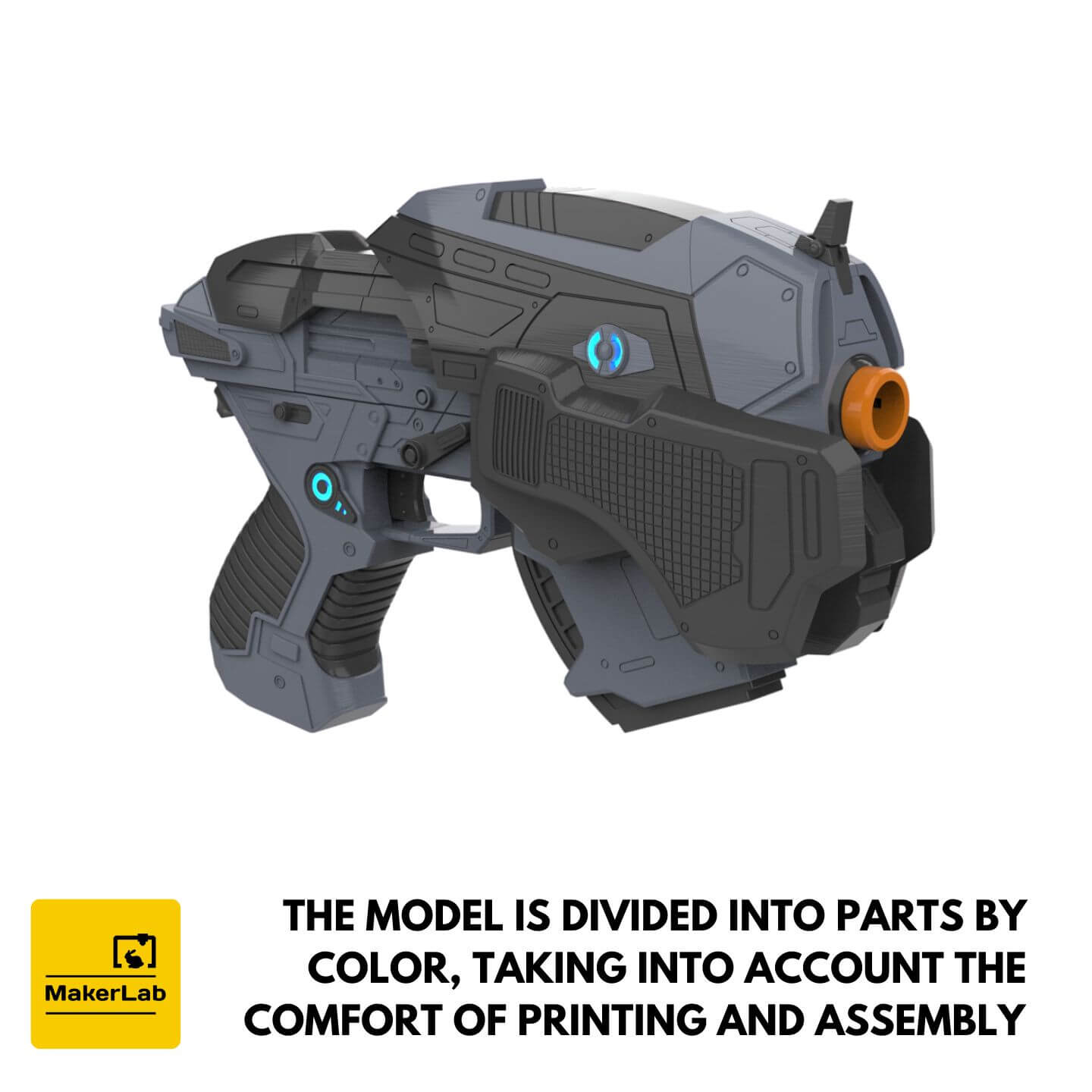 Snub Pistol Gears of War - STL OBJ CAD - Commercial Use 3D Model by ...