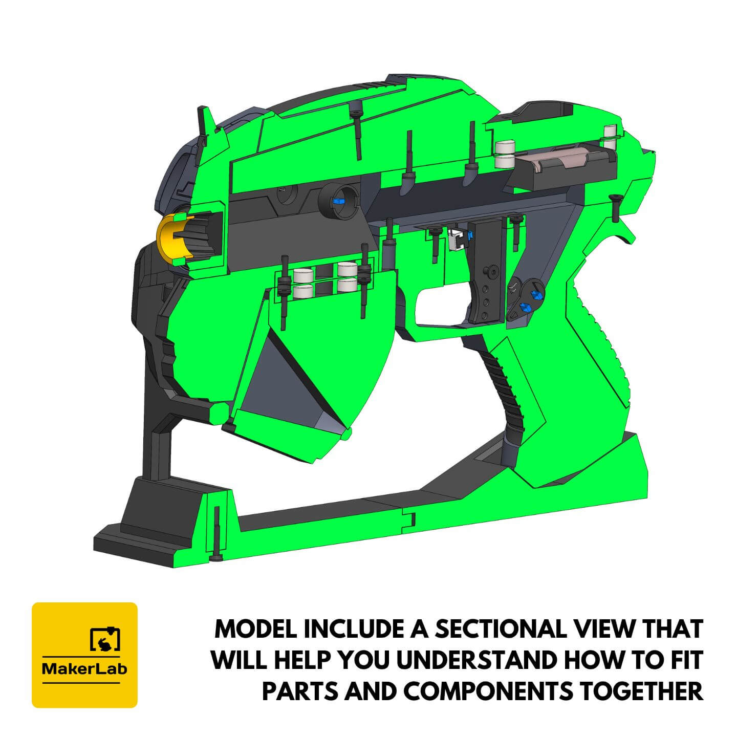 Snub Pistol Gears of War - STL OBJ CAD - Commercial Use 3D Model by ...