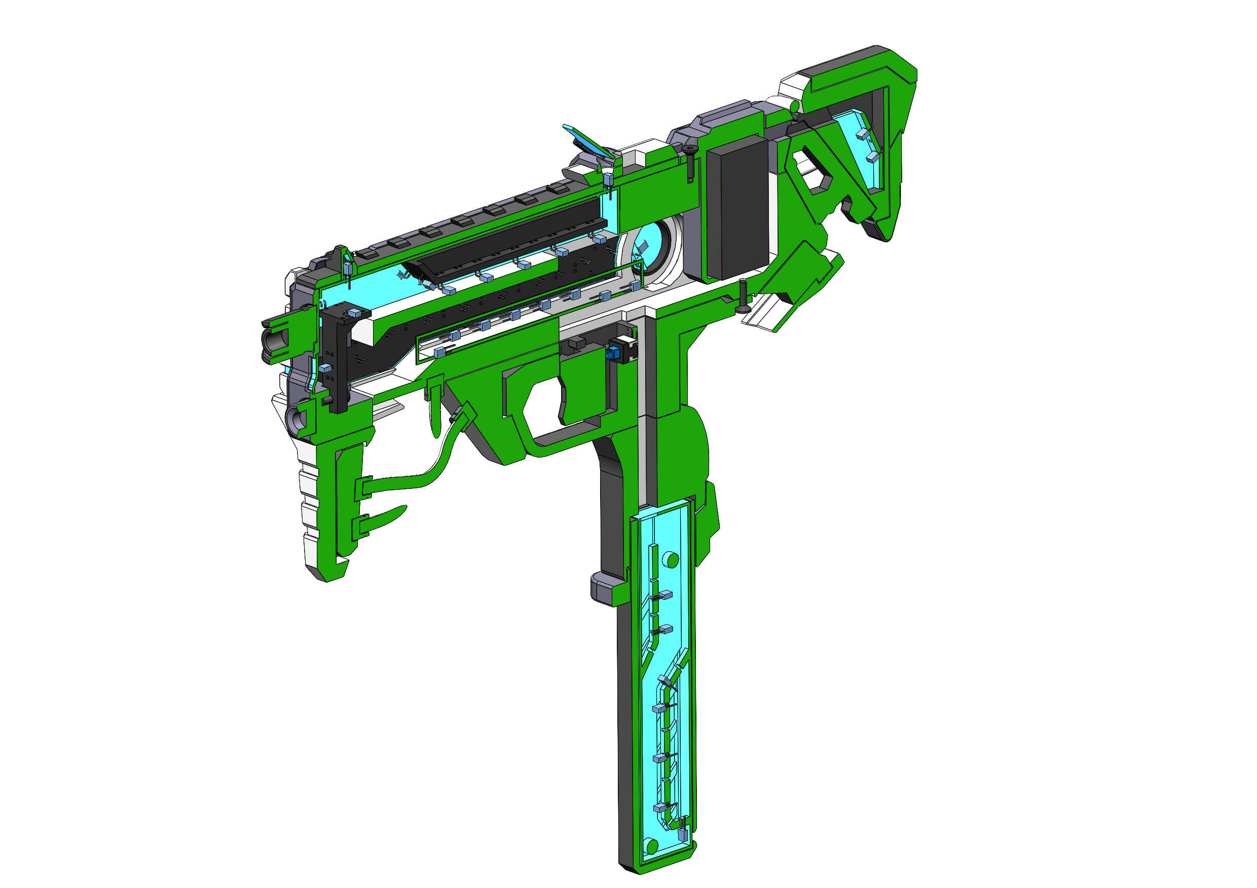 Overwatch Sombra Cannon Cyberspace Skin - 3D Model by MakerLab