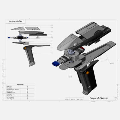 Star Trek Beyond Phaser - STL OBJ CAD bundle - Commercial 3D Model by ...