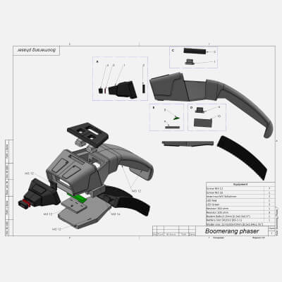 Star Trek Boomerang Phaser - STL OBJ CAD bundle - Commercial 3D Model ...