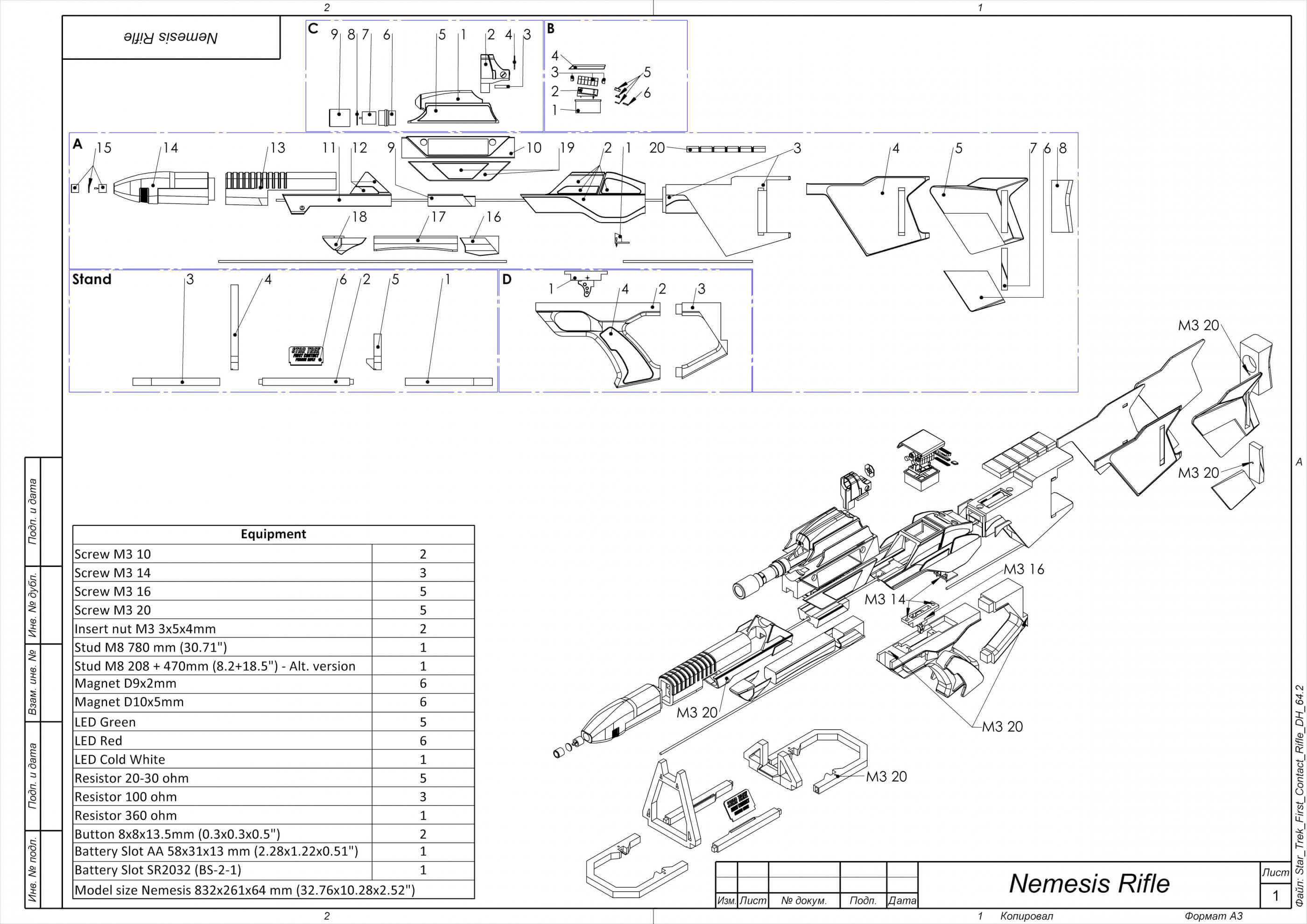 Star Trek First Contact Type 3 Nemesis Phaser Rifle - 3D Print Model by ...