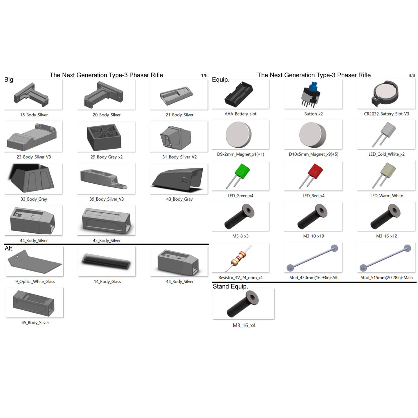 Star Trek Next Generation Type 3 Phaser Rifle - STL CAD OBJ 3D Print ...