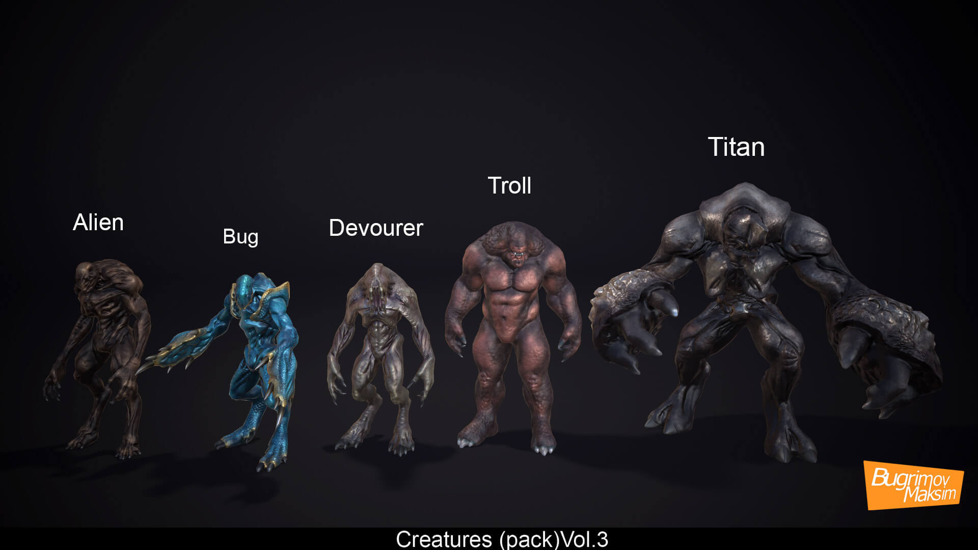 20 Creatures Mega Pack - 3D Model by Maksim_Bugrimov
