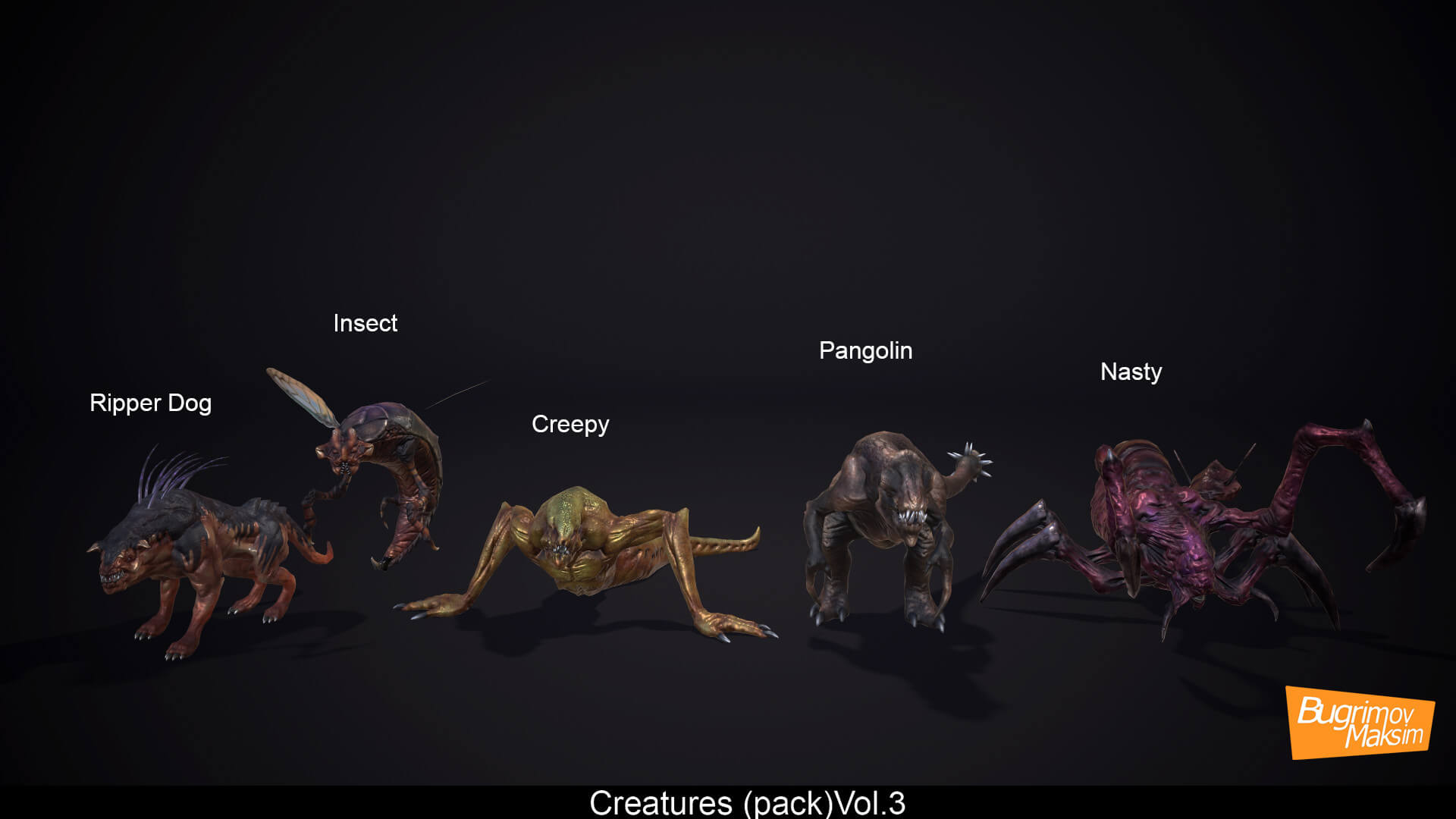 20 Creatures Mega Pack - 3D Model by Maksim_Bugrimov