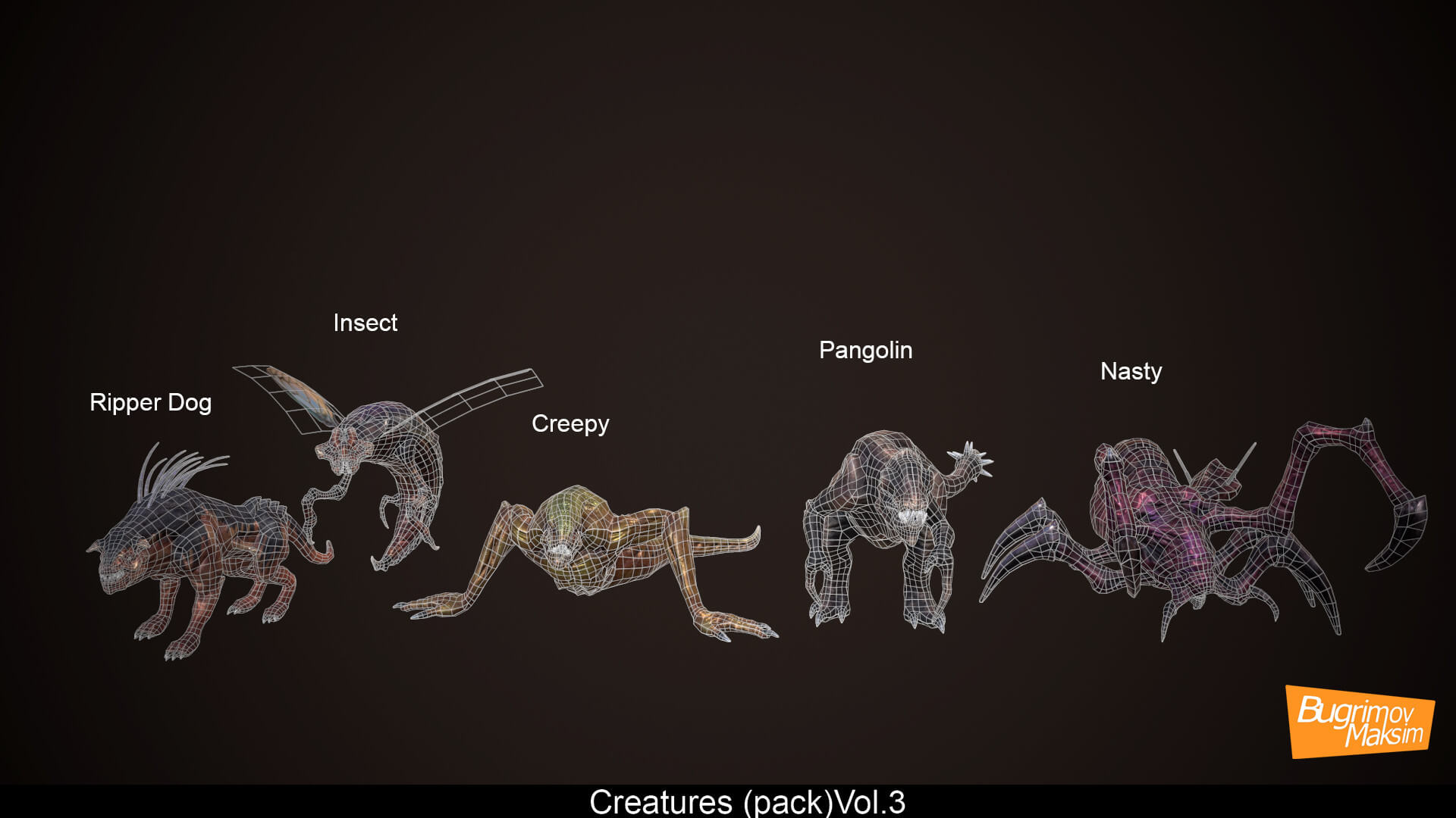 20 Creatures Mega Pack - 3D Model by Maksim_Bugrimov