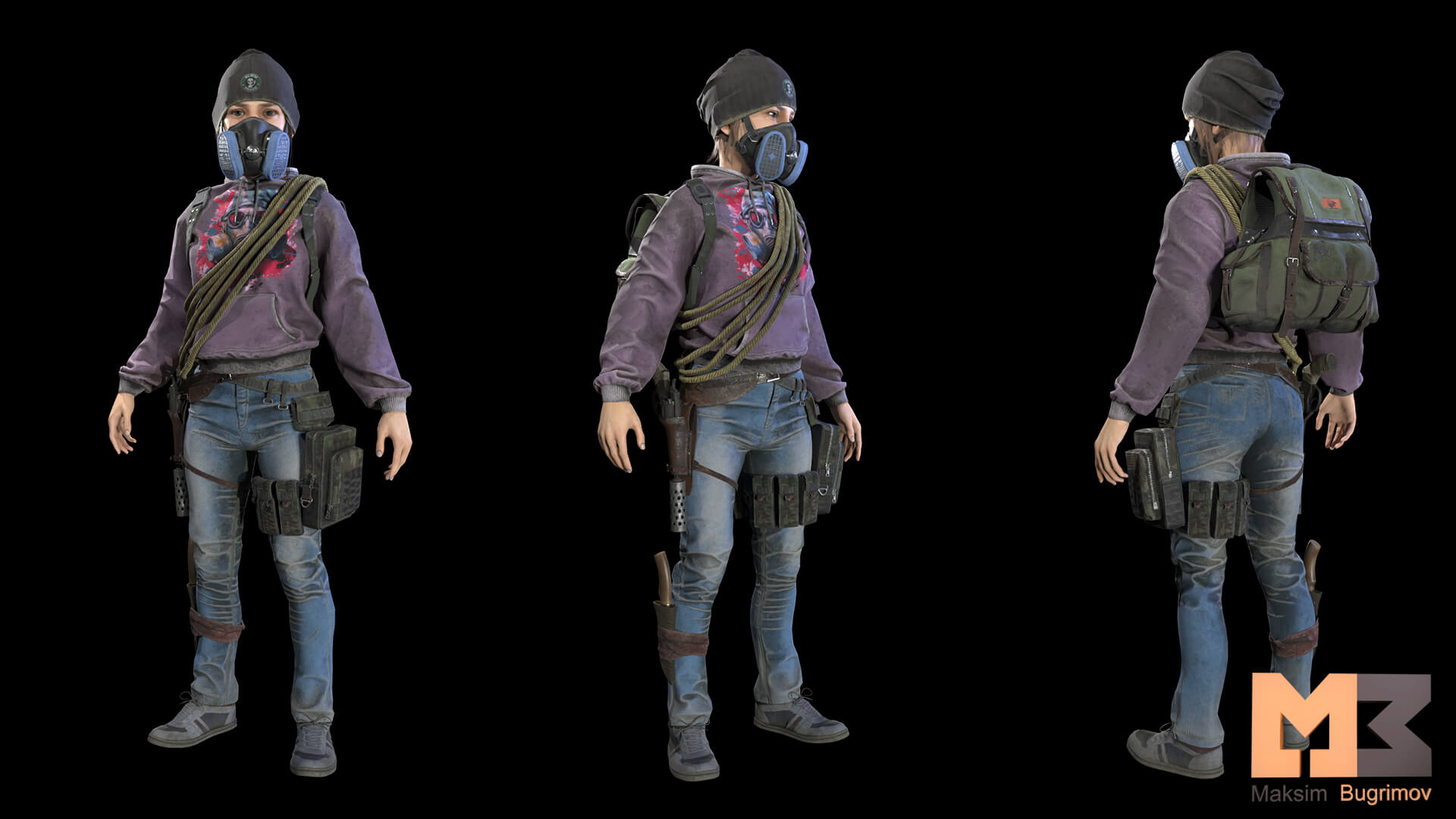 Adventure Character 03 - 3D Model by Maksim_Bugrimov