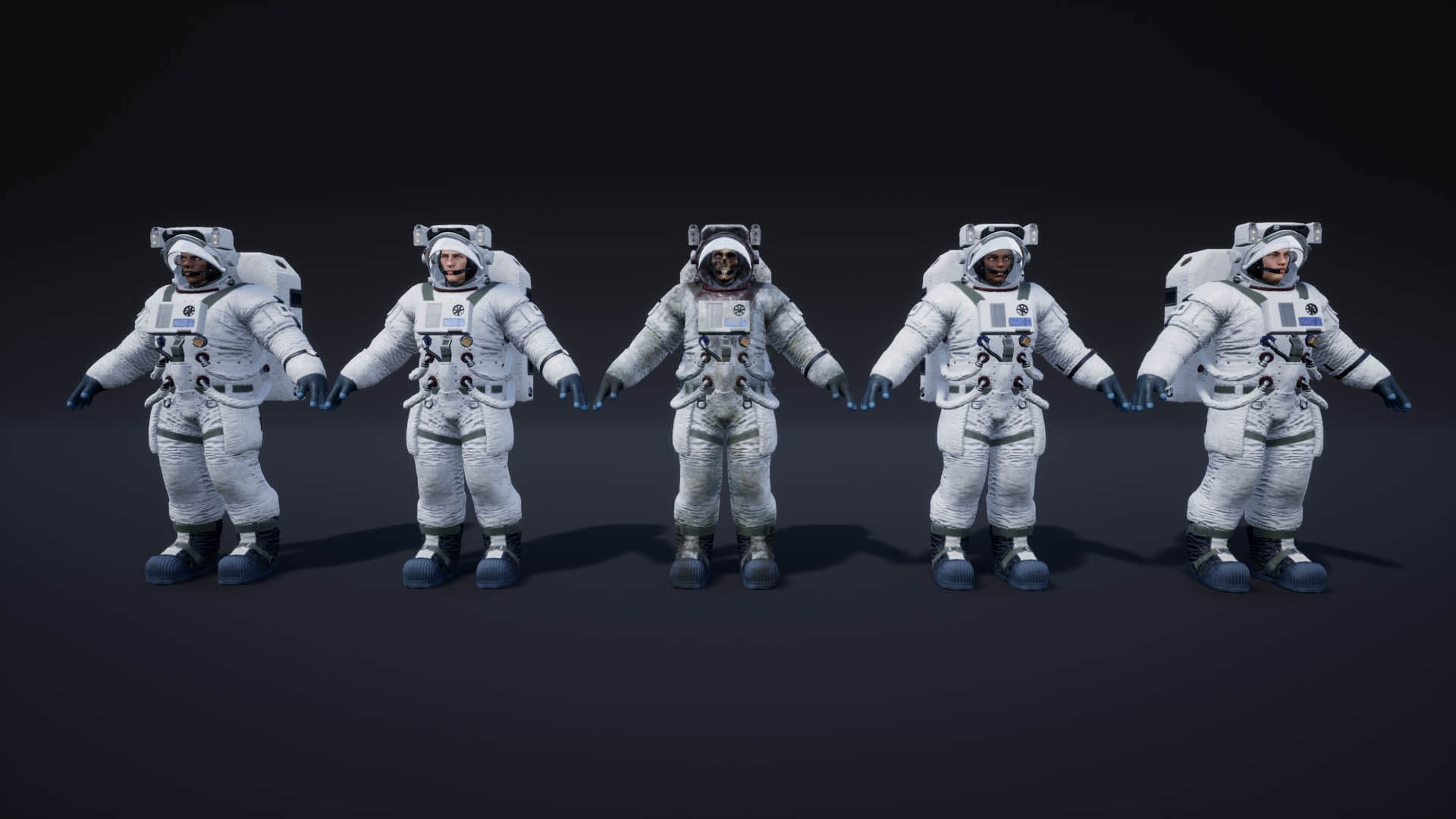 Astronauts Characters Pack - 3D Model by Maksim_Bugrimov